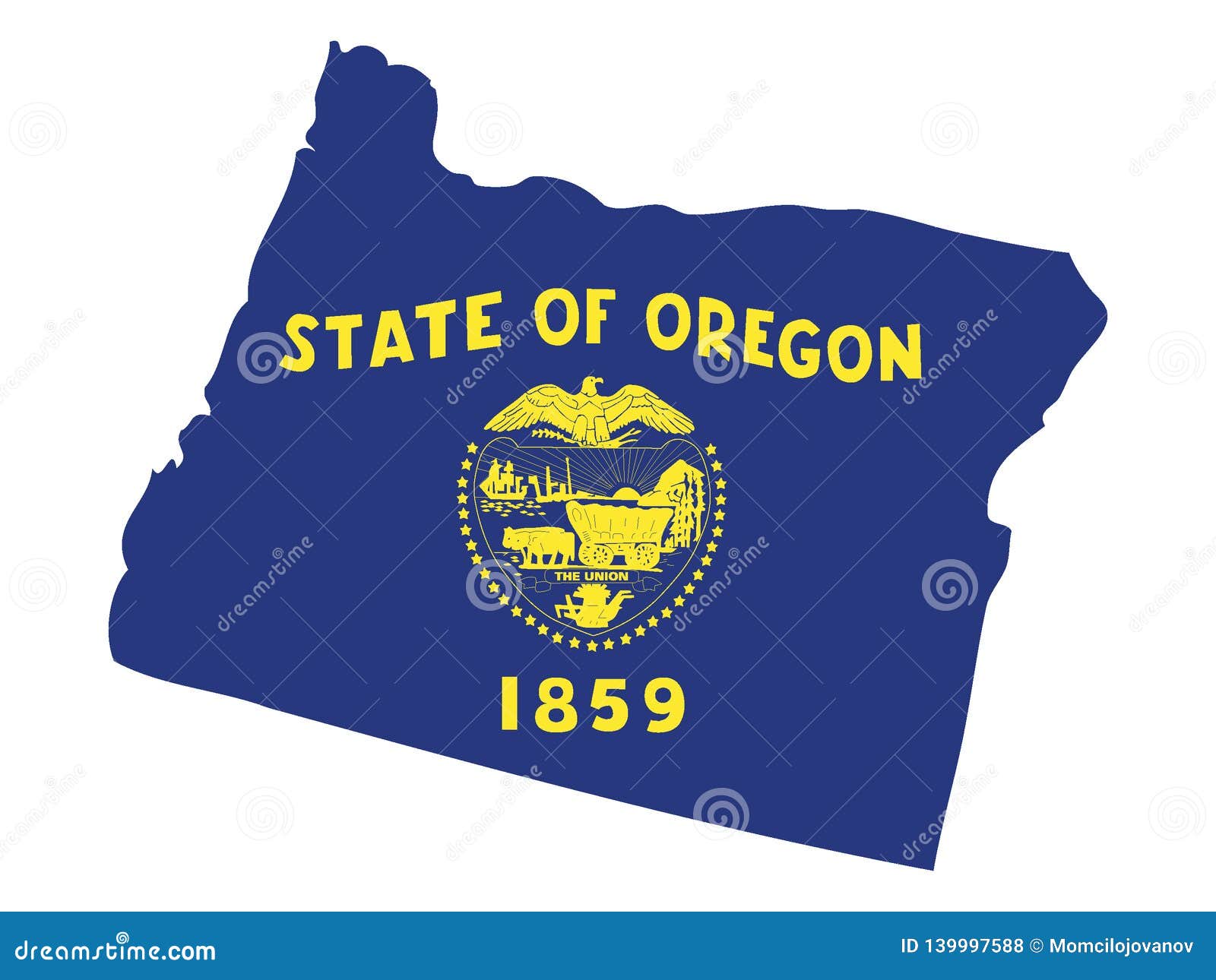 Combined Map and Flag of USA State of Oregon Stock Vector ...