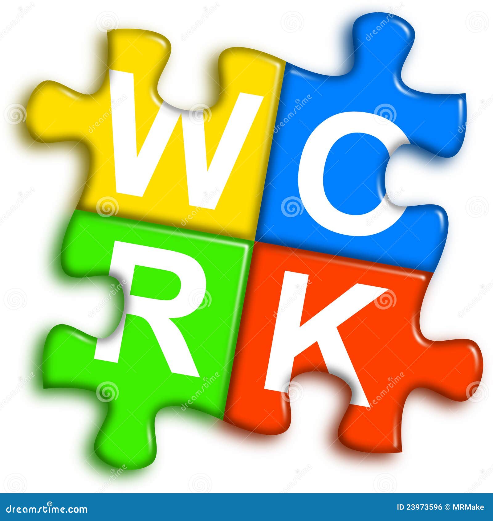 Combined Multi-color Puzzle - Work Concept Stock Illustration ...