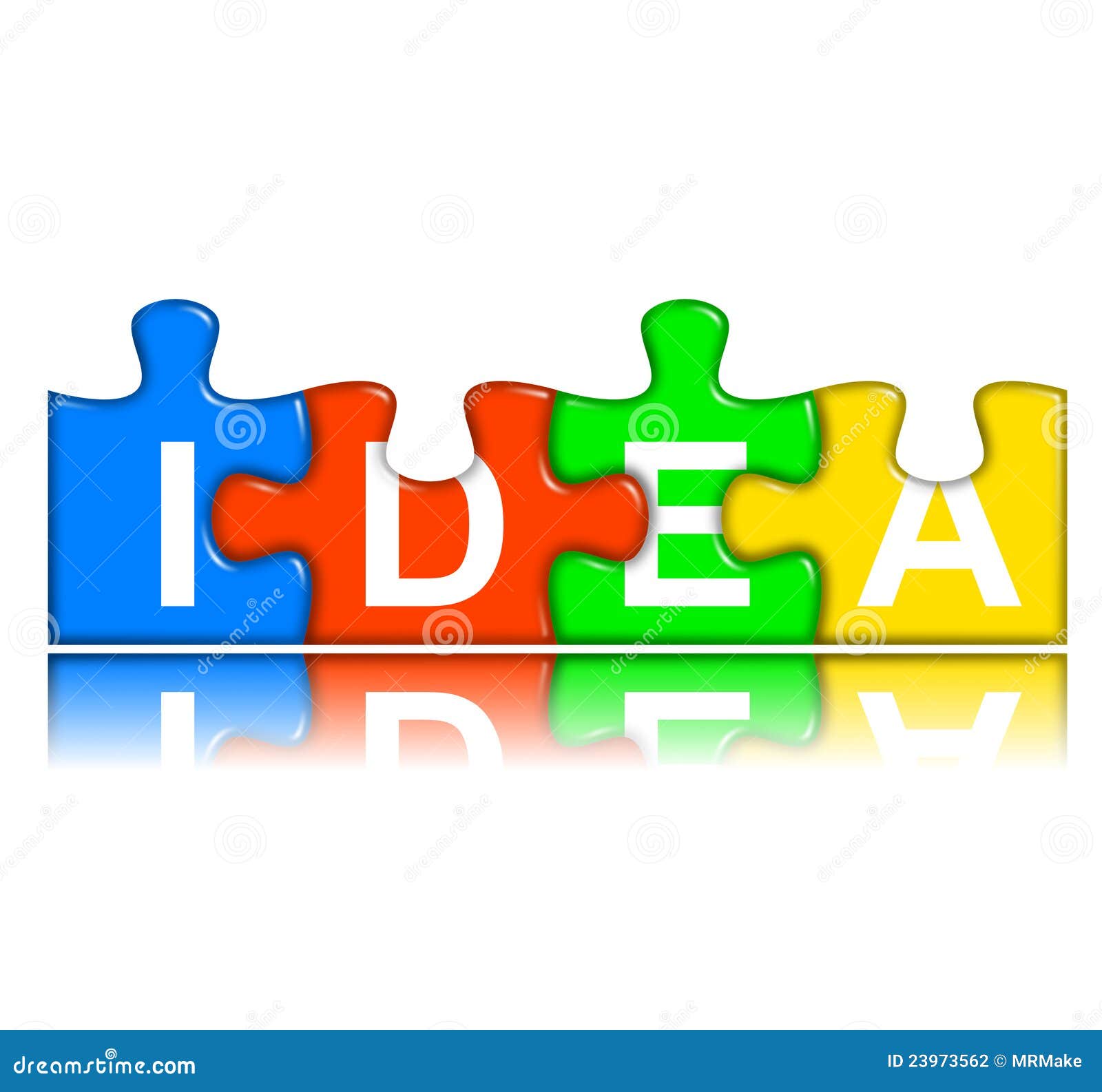 Combined Puzzle with Reflection - Idea Concept Stock Illustration ...