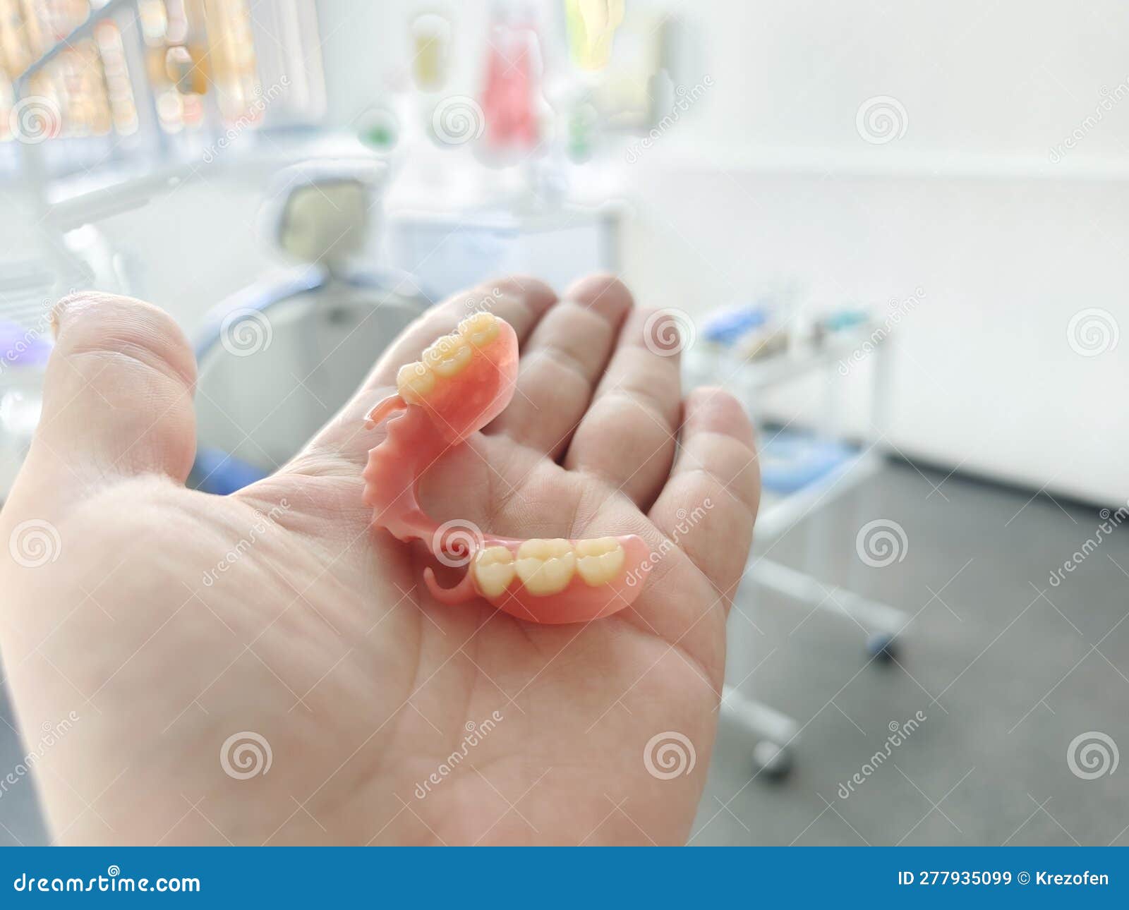 Combined Removable Denture Based on Acetone and Acrylic Stock Image ...
