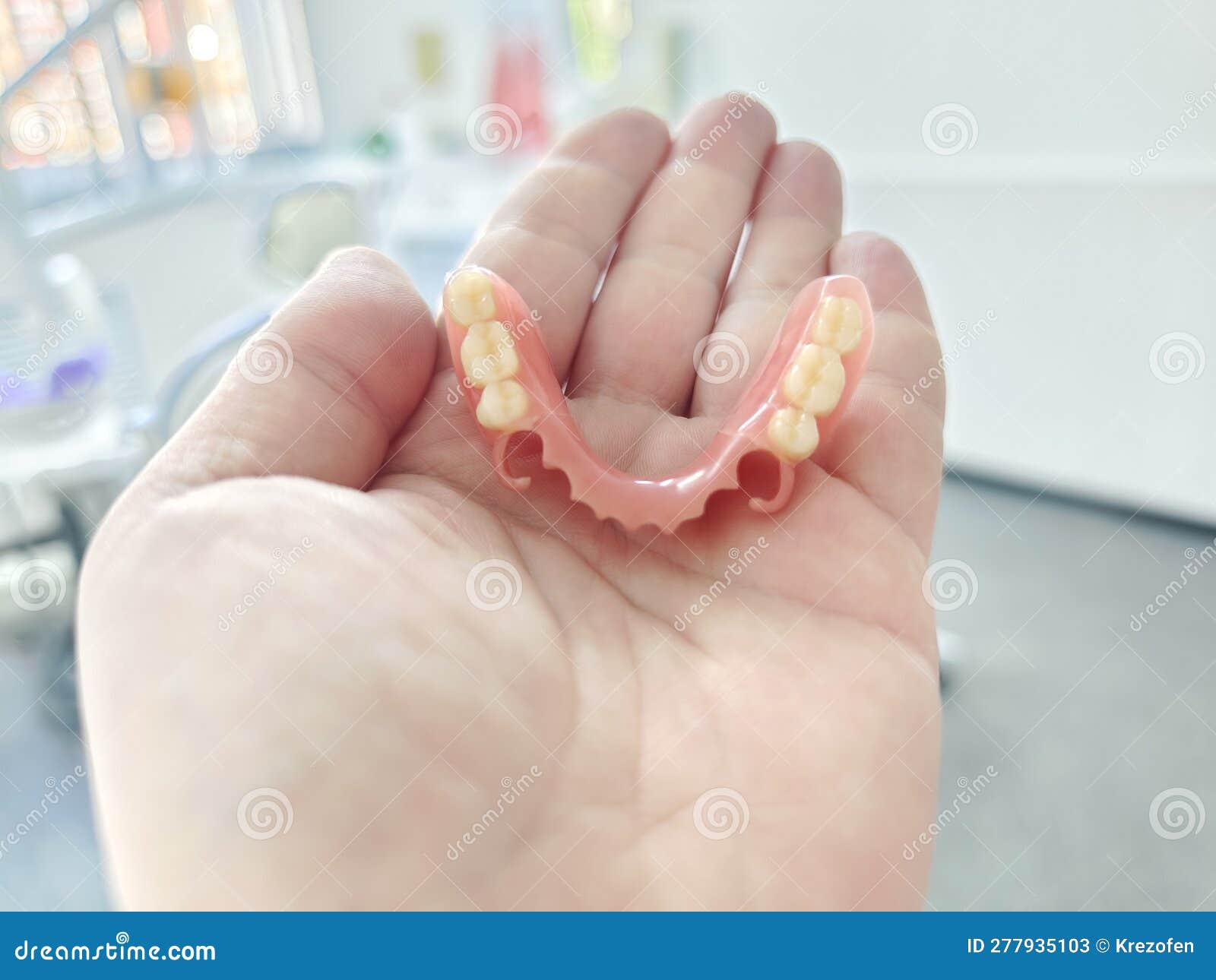 Combined Removable Denture Based on Acetone and Acrylic Stock Image ...