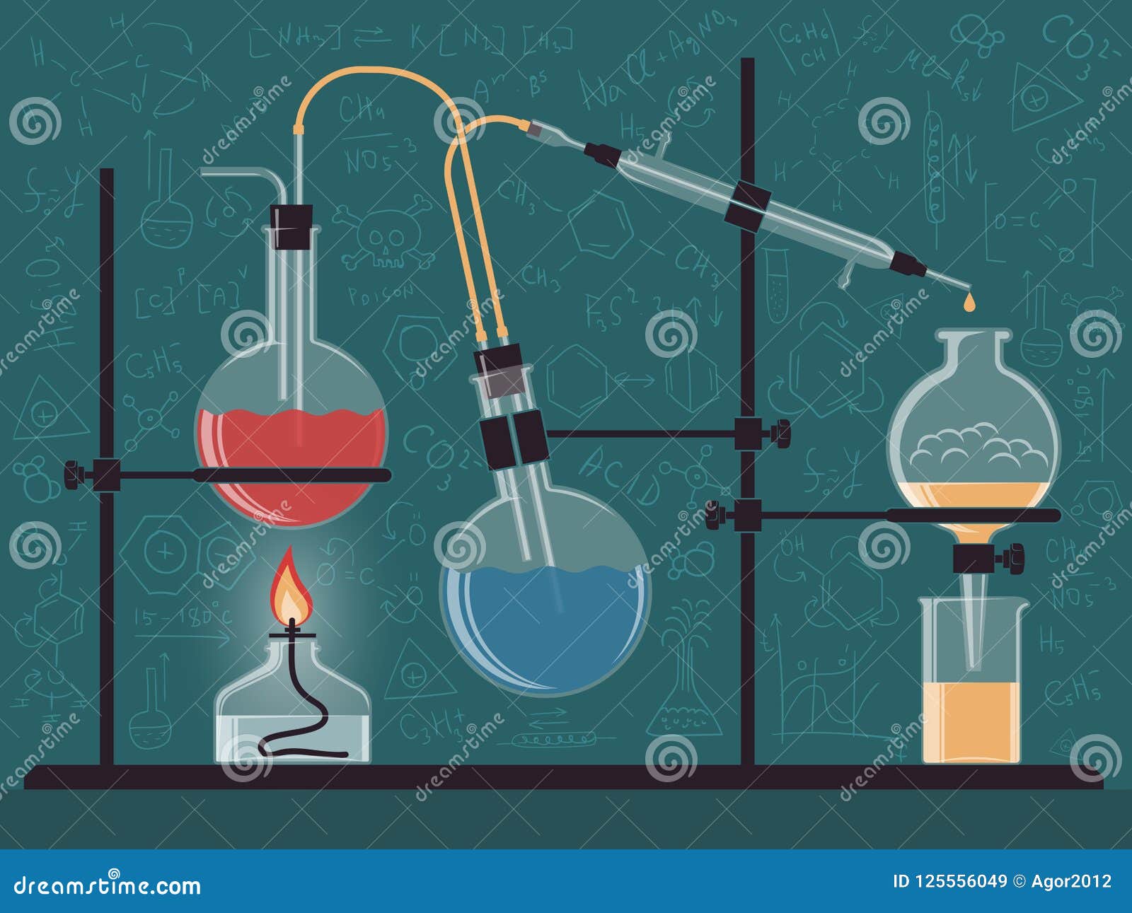 Chemical Instruments And Reagents In The Lab, 3d Rendering Royalty-Free ...