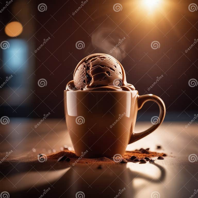 Combines Elements of Coffee Cup, Ice Cream, Chocolate Creating Visually ...