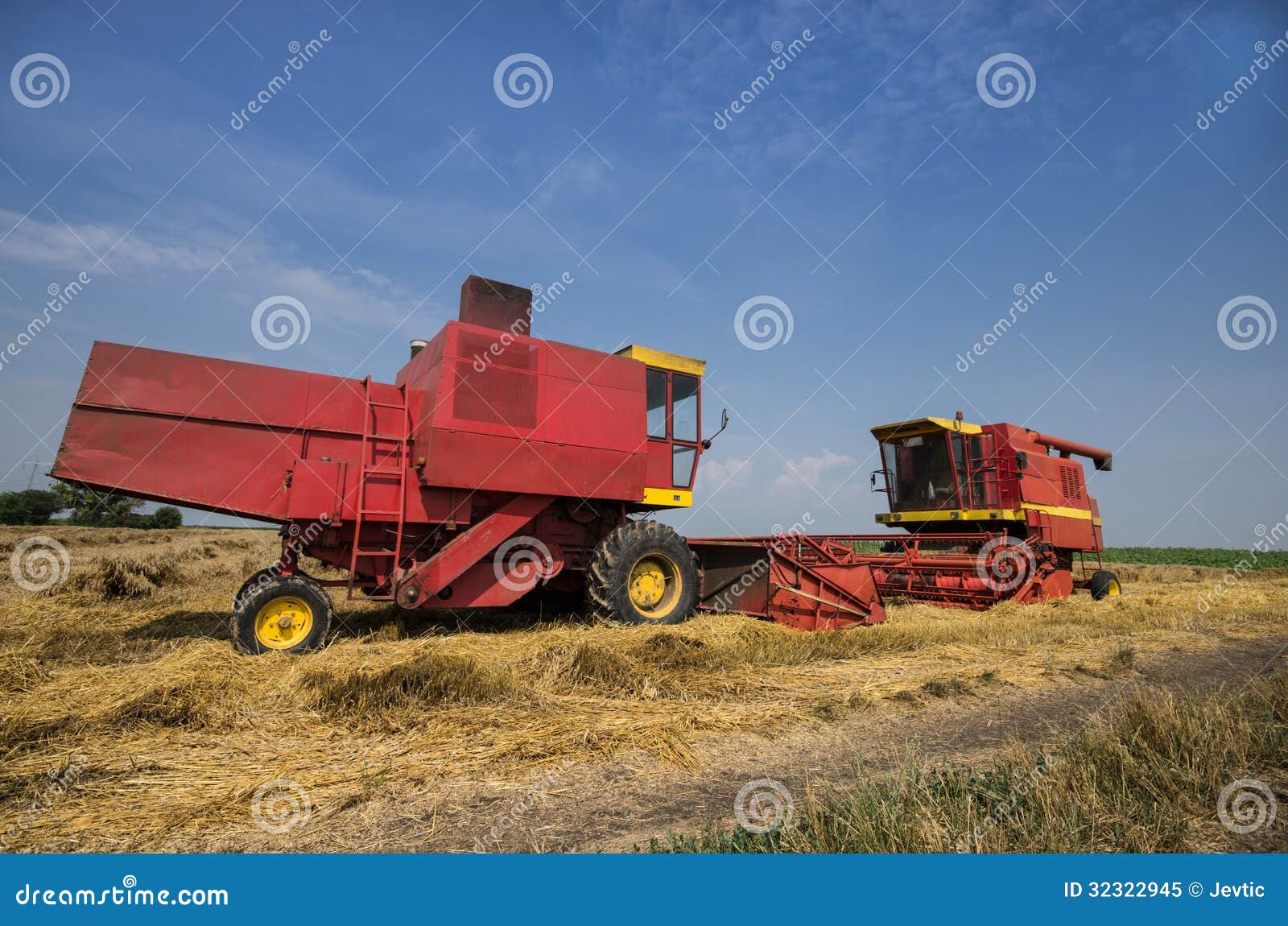 Combines parked stock image. Image of industry, harvest - 32322945