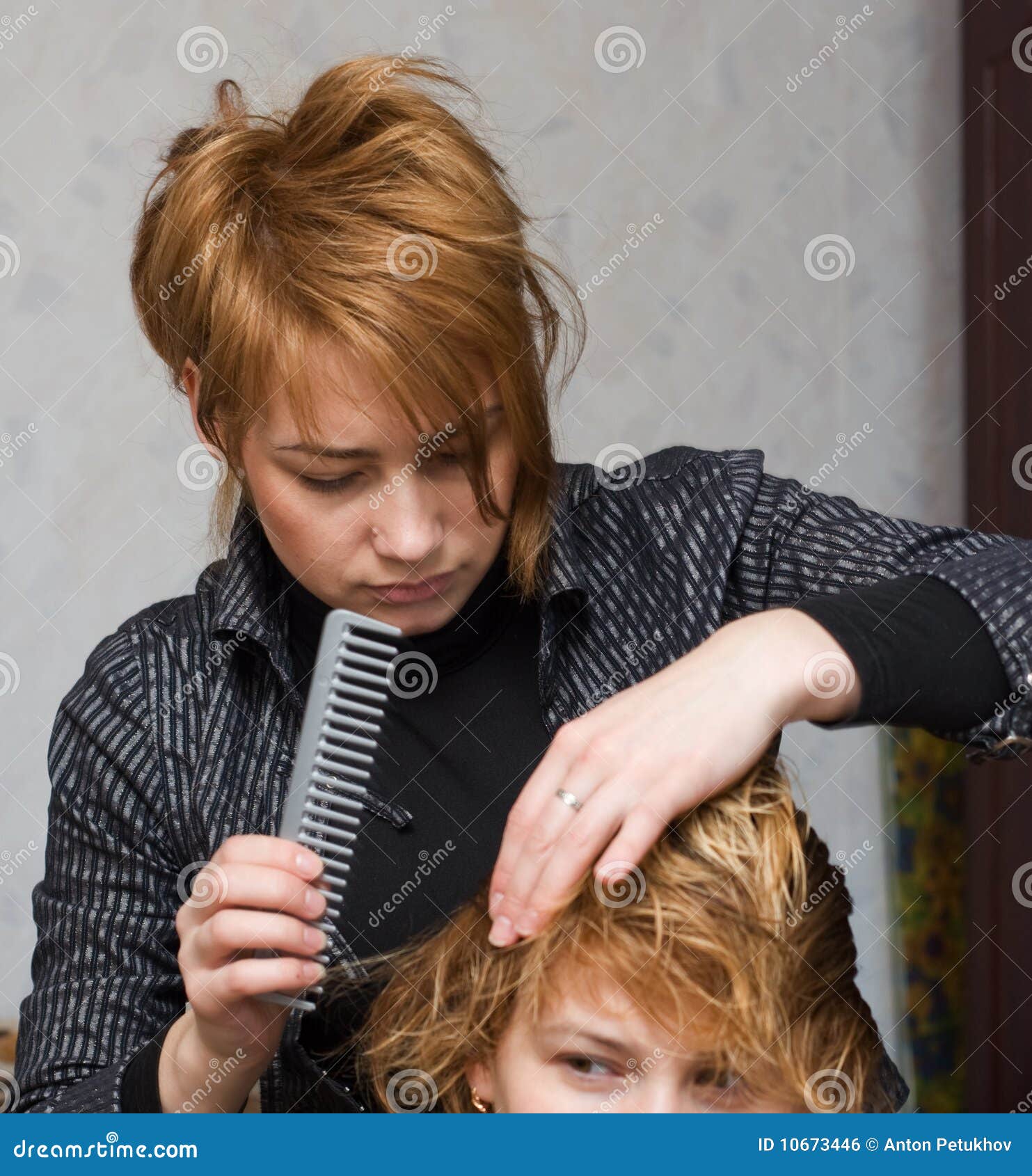 Combing hair stock photo. Image of fixing, ladies, salon - 10673446