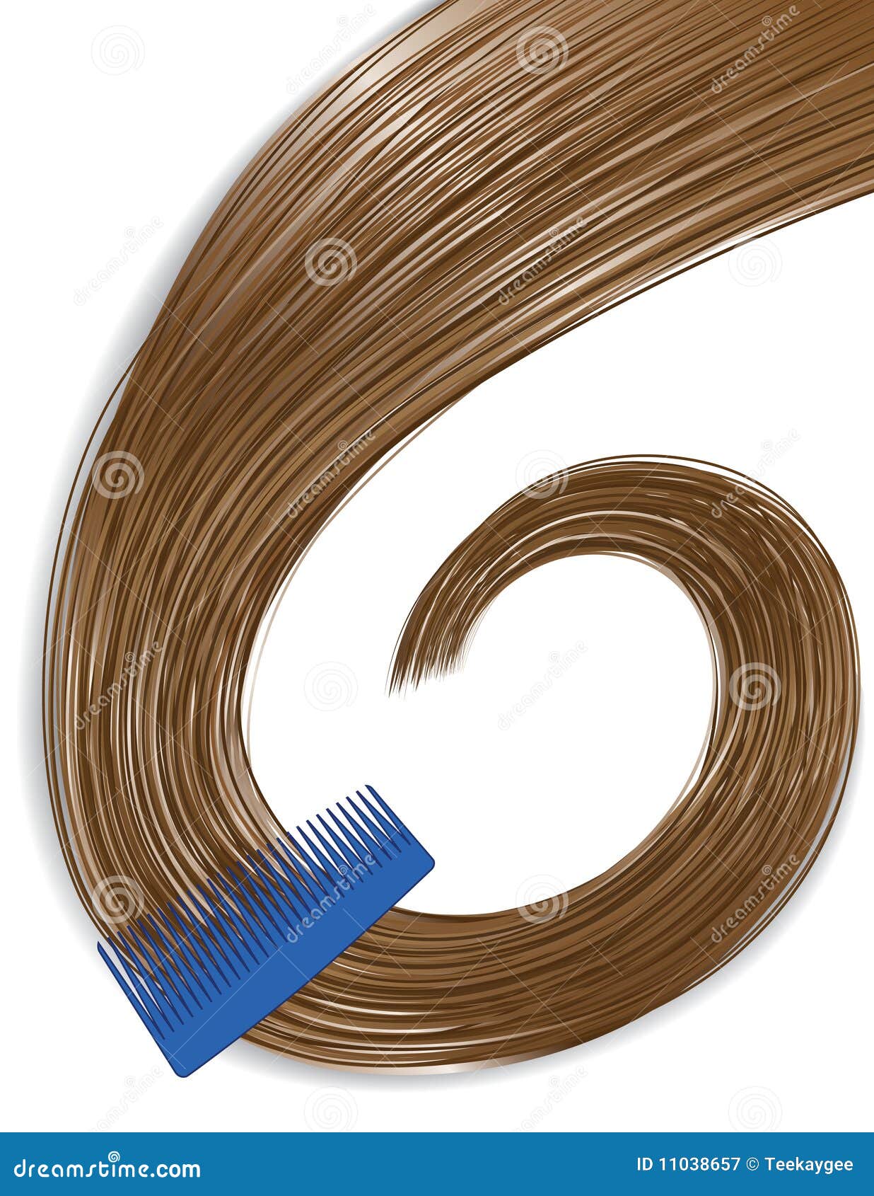 Combing hair stock vector. Illustration of brown, comb - 11038657