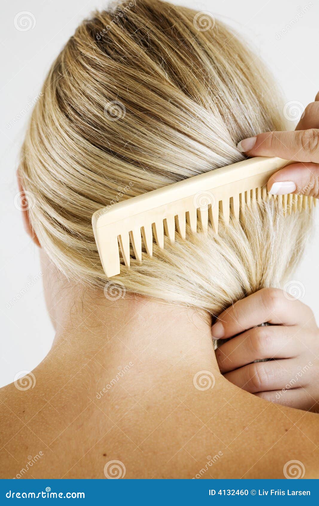 Combing hair stock photo. Image of blonde, care, brushing - 4132460
