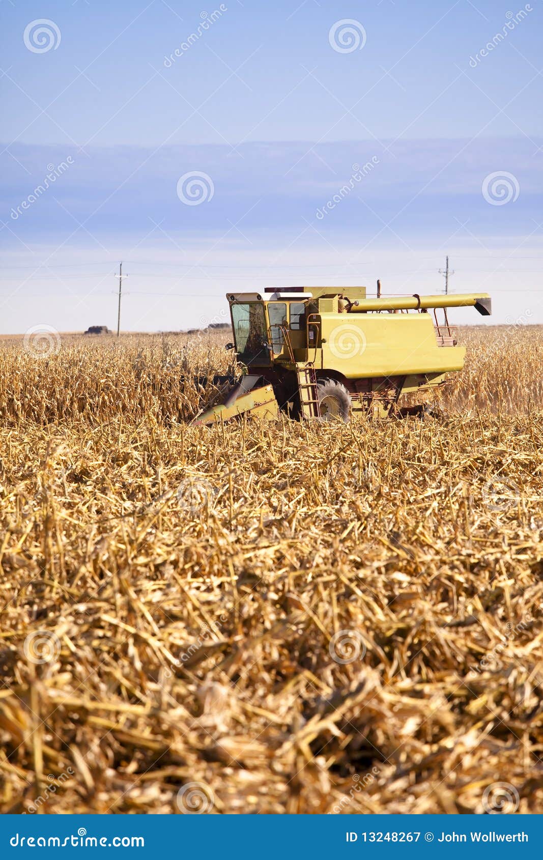 Combining corn stock image. Image of countryside, heavy - 13248267