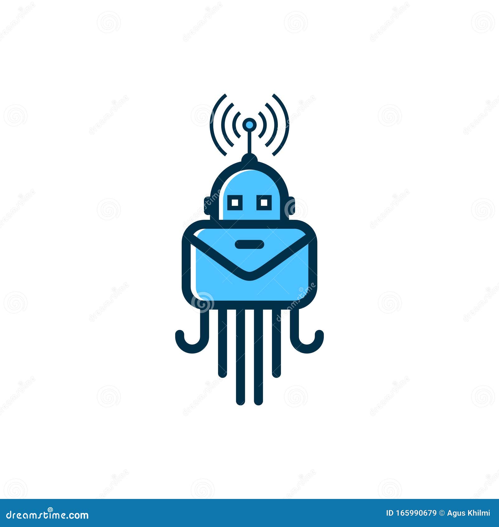 Octopus robot logo vector stock illustration. Illustration of octopus ...