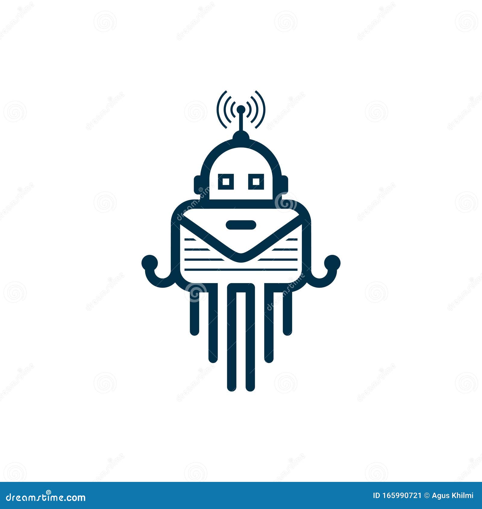 Octopus robot logo vector stock illustration. Illustration of drawing ...