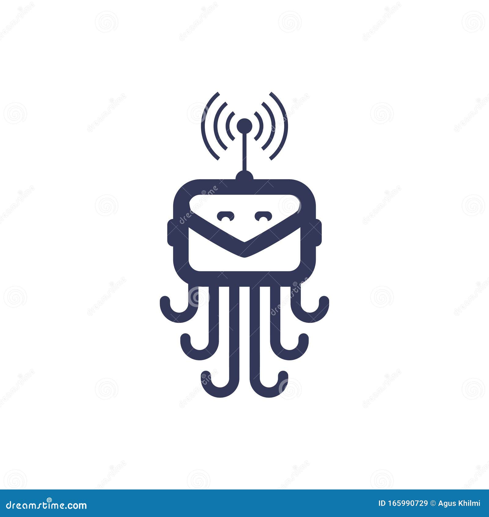 Octopus robot logo vector stock illustration. Illustration of mammal ...