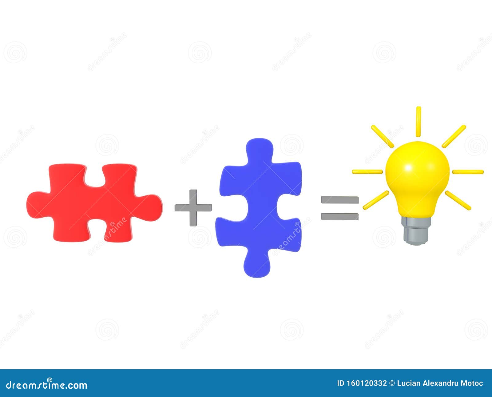 Combining Two Puzzle Pieces Creates a Great Idea Stock Illustration ...