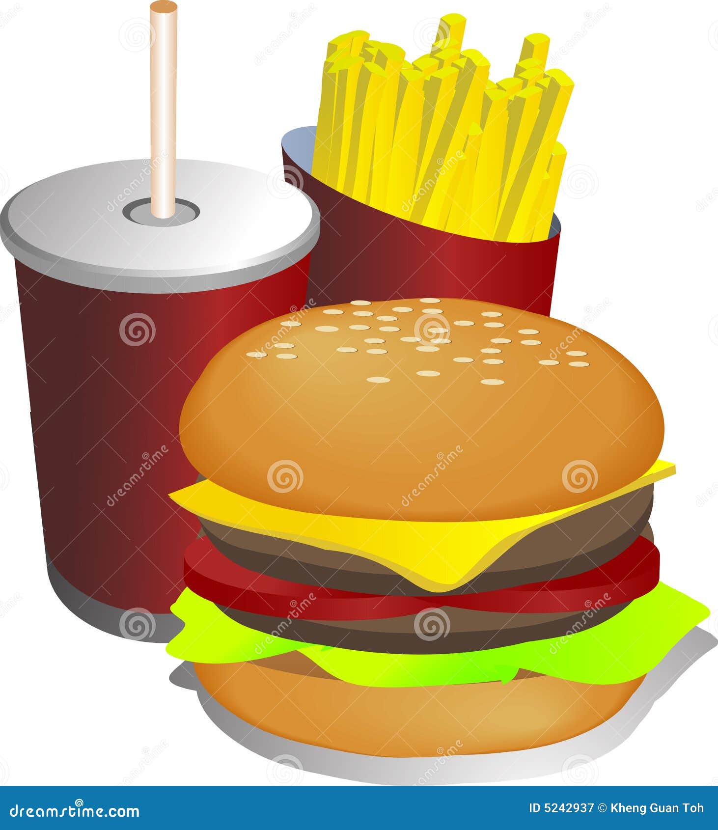 Combo meal illustration stock vector. Illustration of food - 5242937