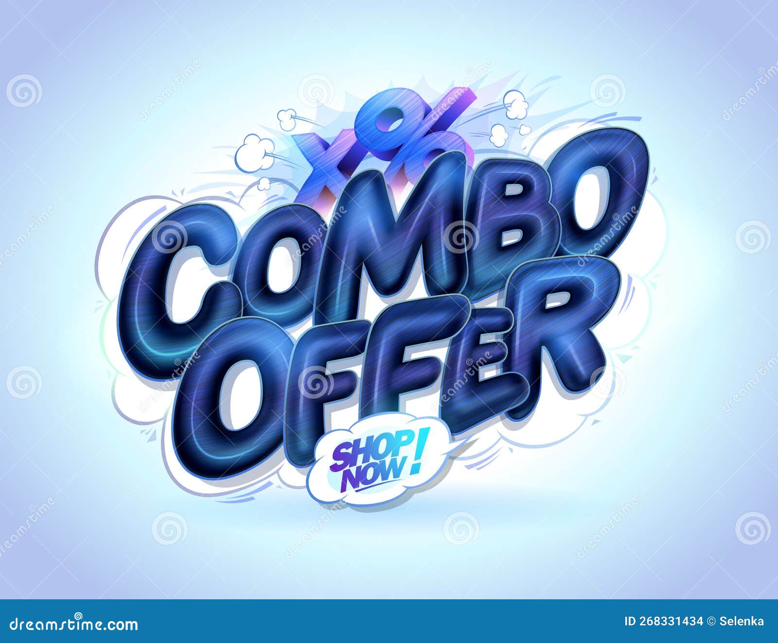 Combo Offer Web Banner Mockup with Glossy Lettering Stock Vector ...