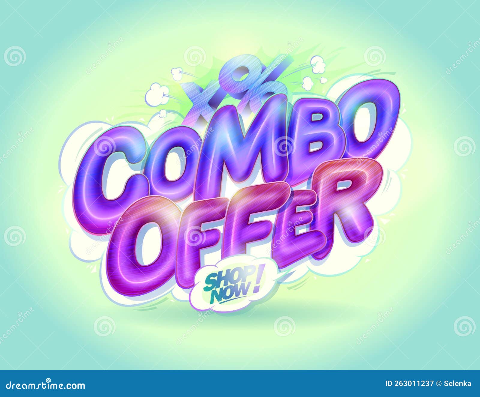 Combo Offer Banner Template With Glossy Lettering Vector Illustration ...