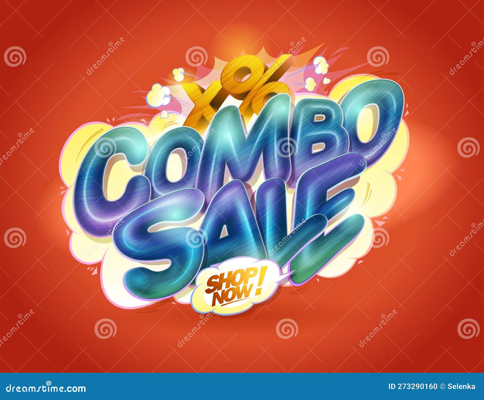 Combo Sale Sign Template with Glossy Lettering Stock Vector ...