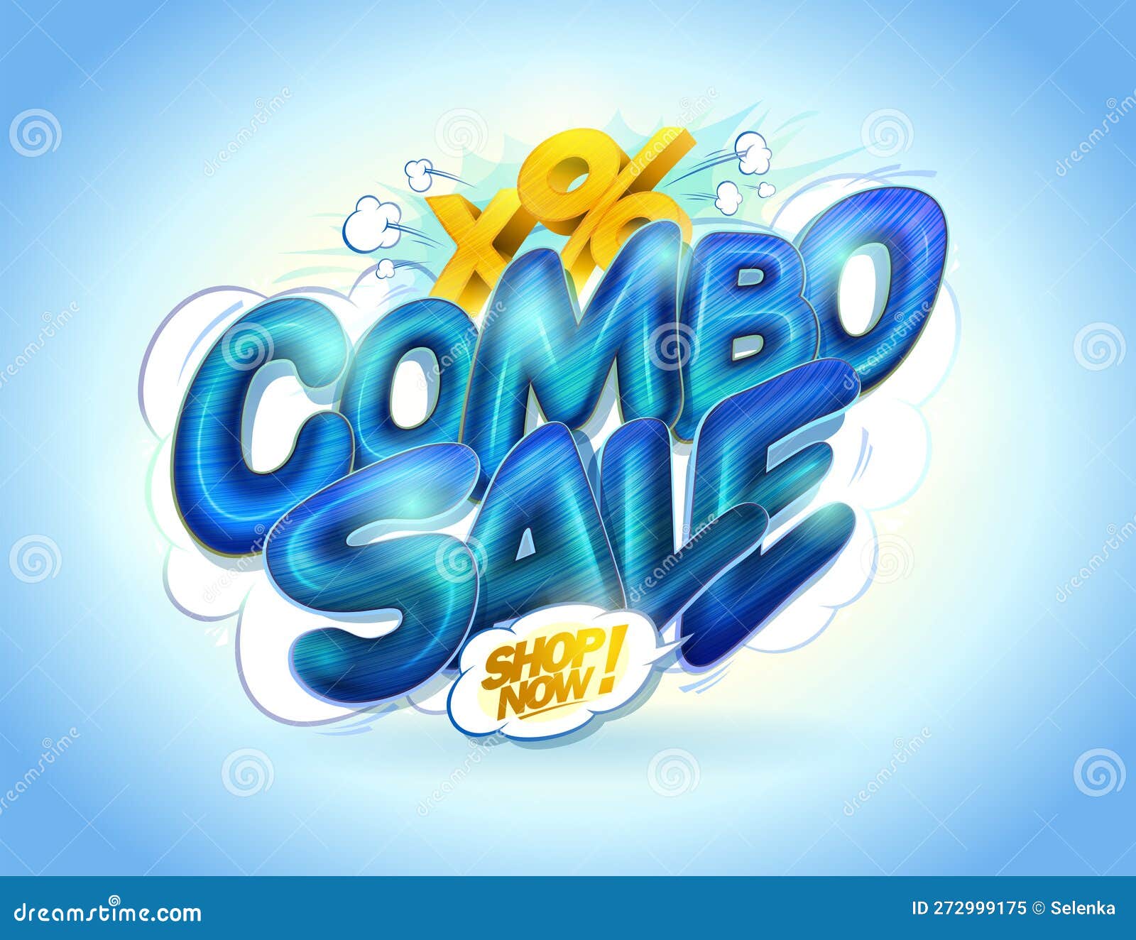 Combo Sale Web Banner Template with Glossy Lettering Stock Illustration ...