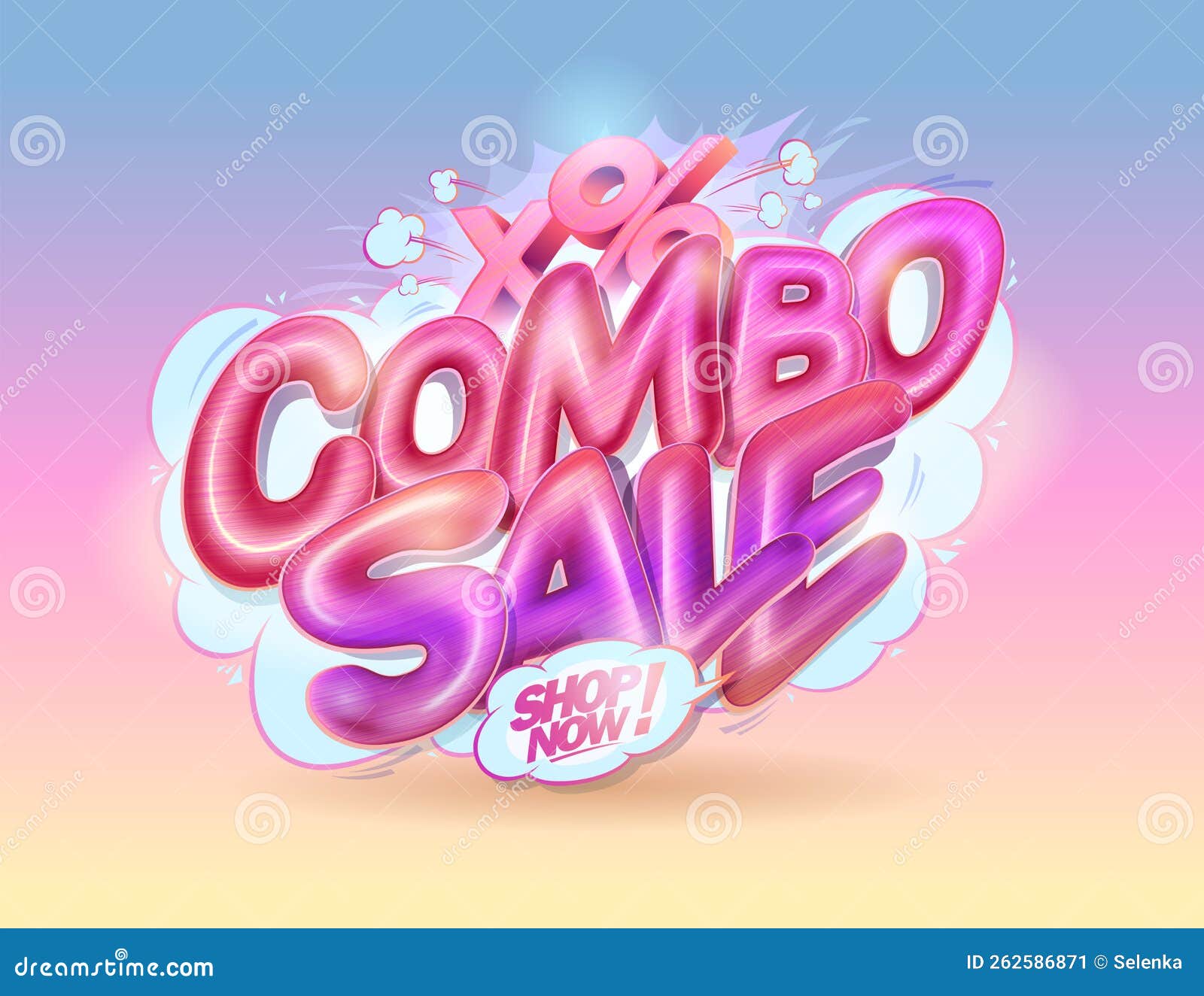 Combo Sale Web Banner Template with Glossy Lettering Stock Vector ...