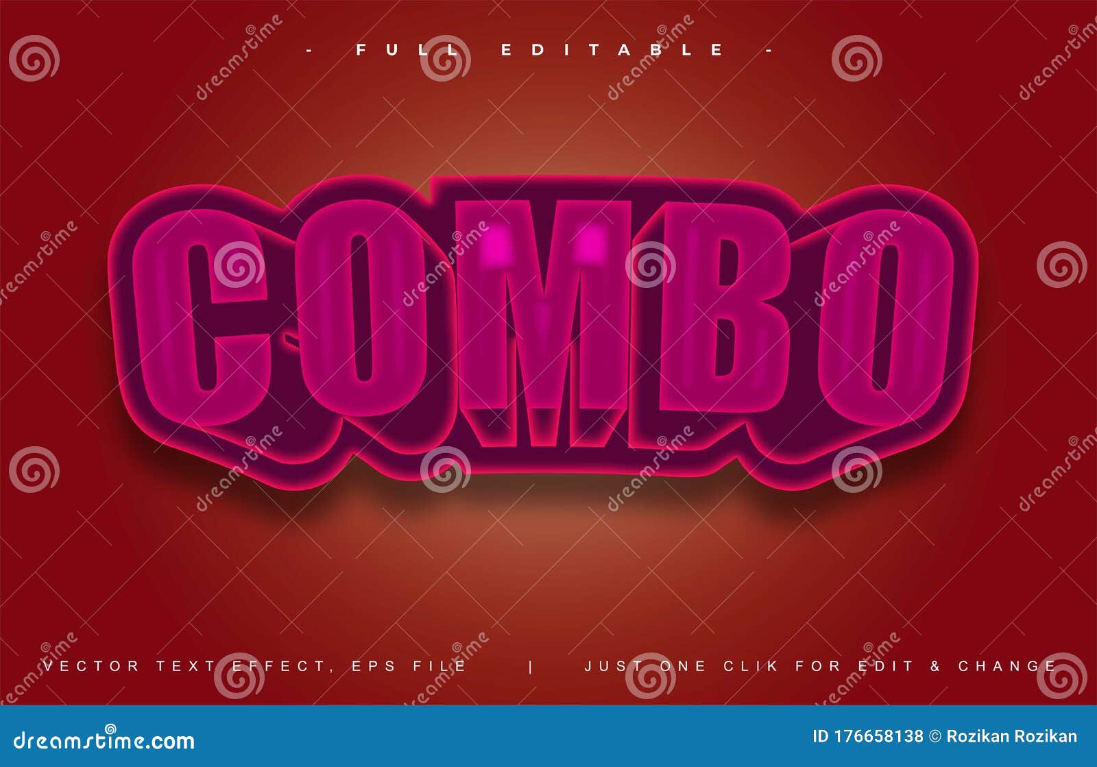 Combo Text Effect Design Editable Vector, Light Effect Theme, Bold and ...