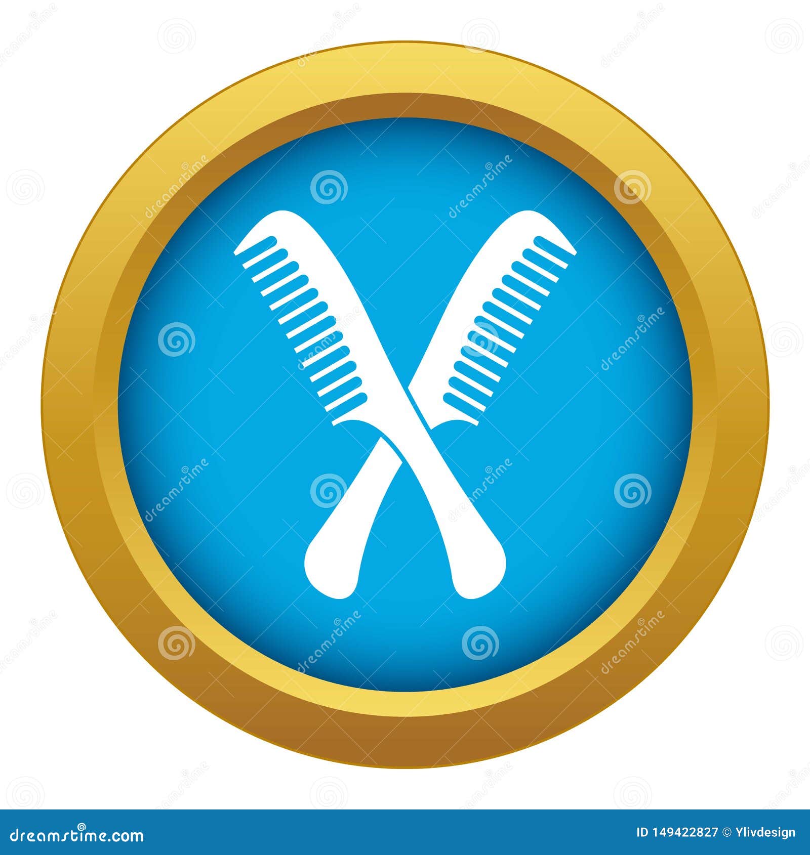 Combs Icon Blue Vector Isolated Stock Vector - Illustration of cosmetic ...