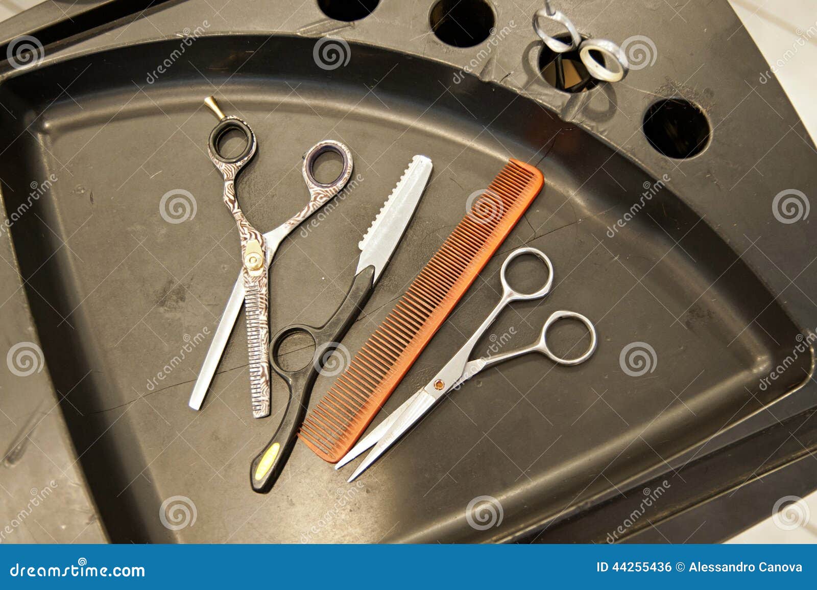 Combs and scissors stock photo. Image of studio, scissors - 44255436