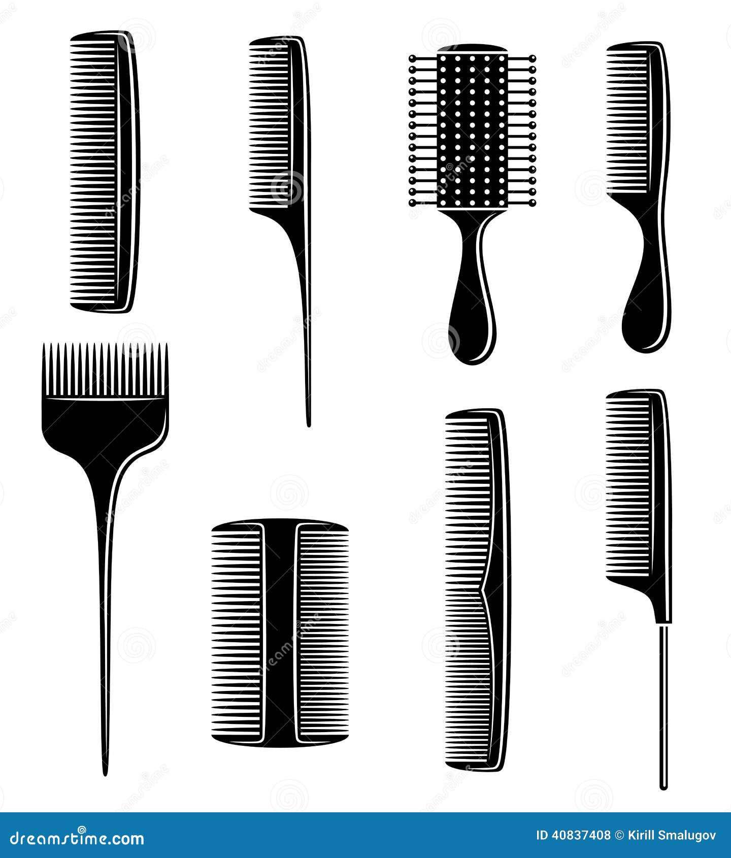 Combs set. Vector stock vector. Illustration of black - 40837408