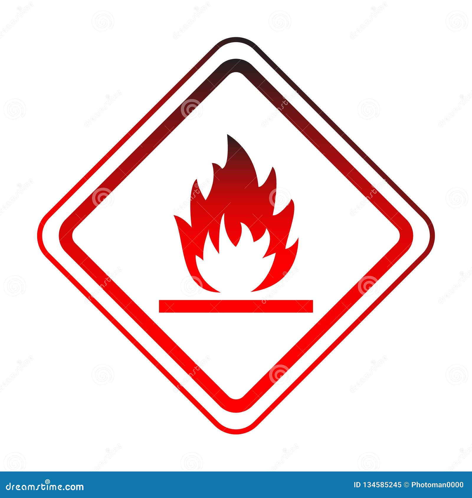 Flammable Gas Attention Sticker Cartoon Vector | CartoonDealer.com ...