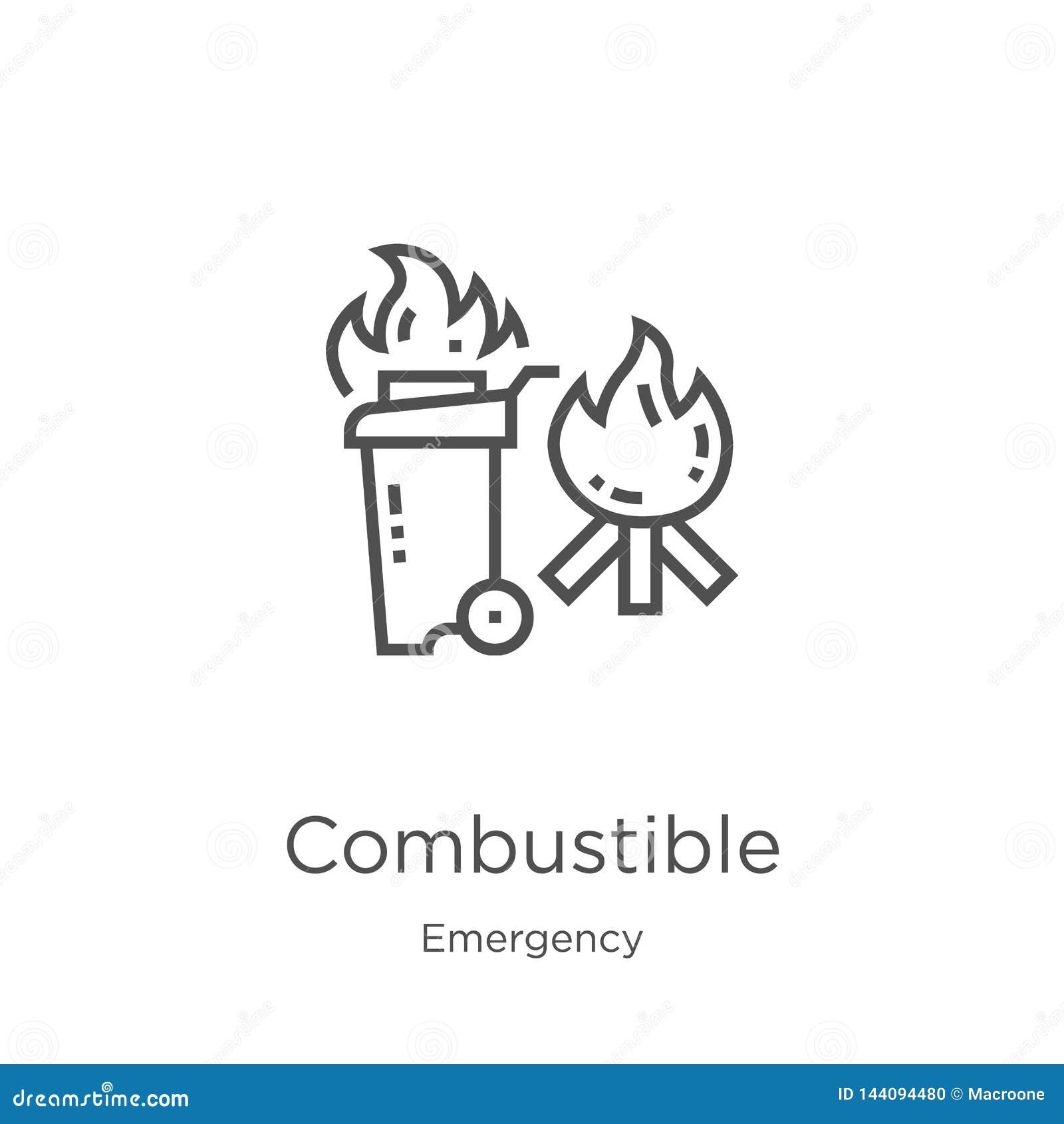 Combustible Icon Vector from Emergency Collection. Thin Line ...
