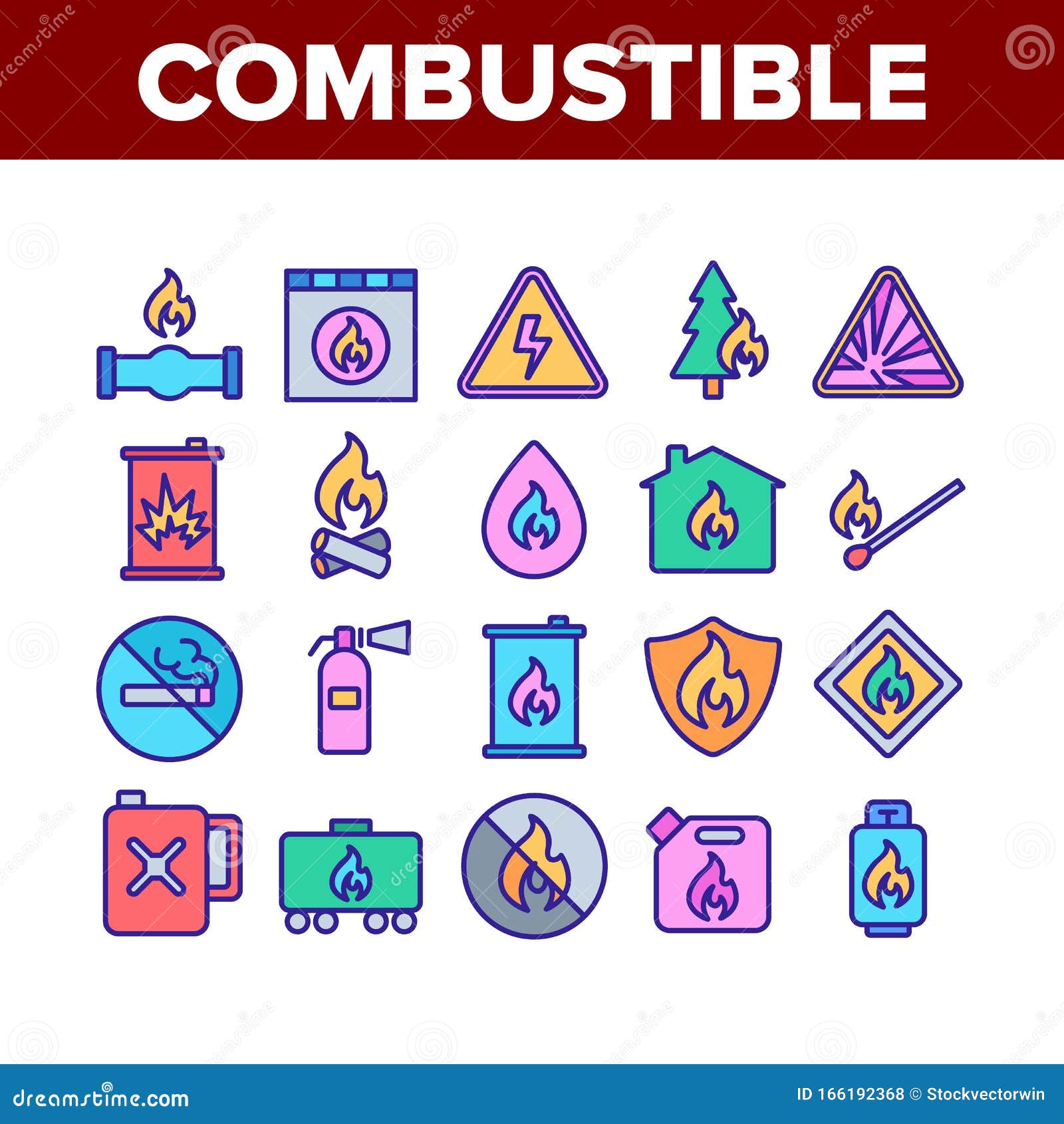 Vector Combustible Hazardous Waste Icon | CartoonDealer.com #89908706