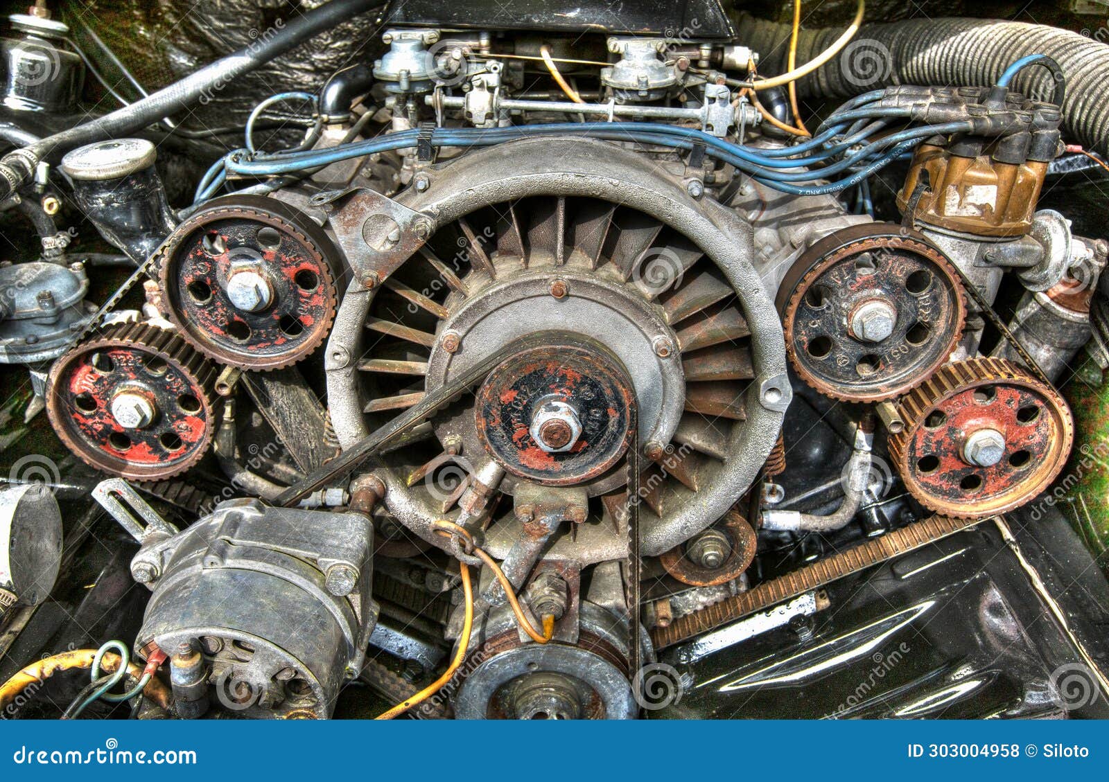 Combustion Engine, Detail of the Old Motor Stock Photo - Image of ...