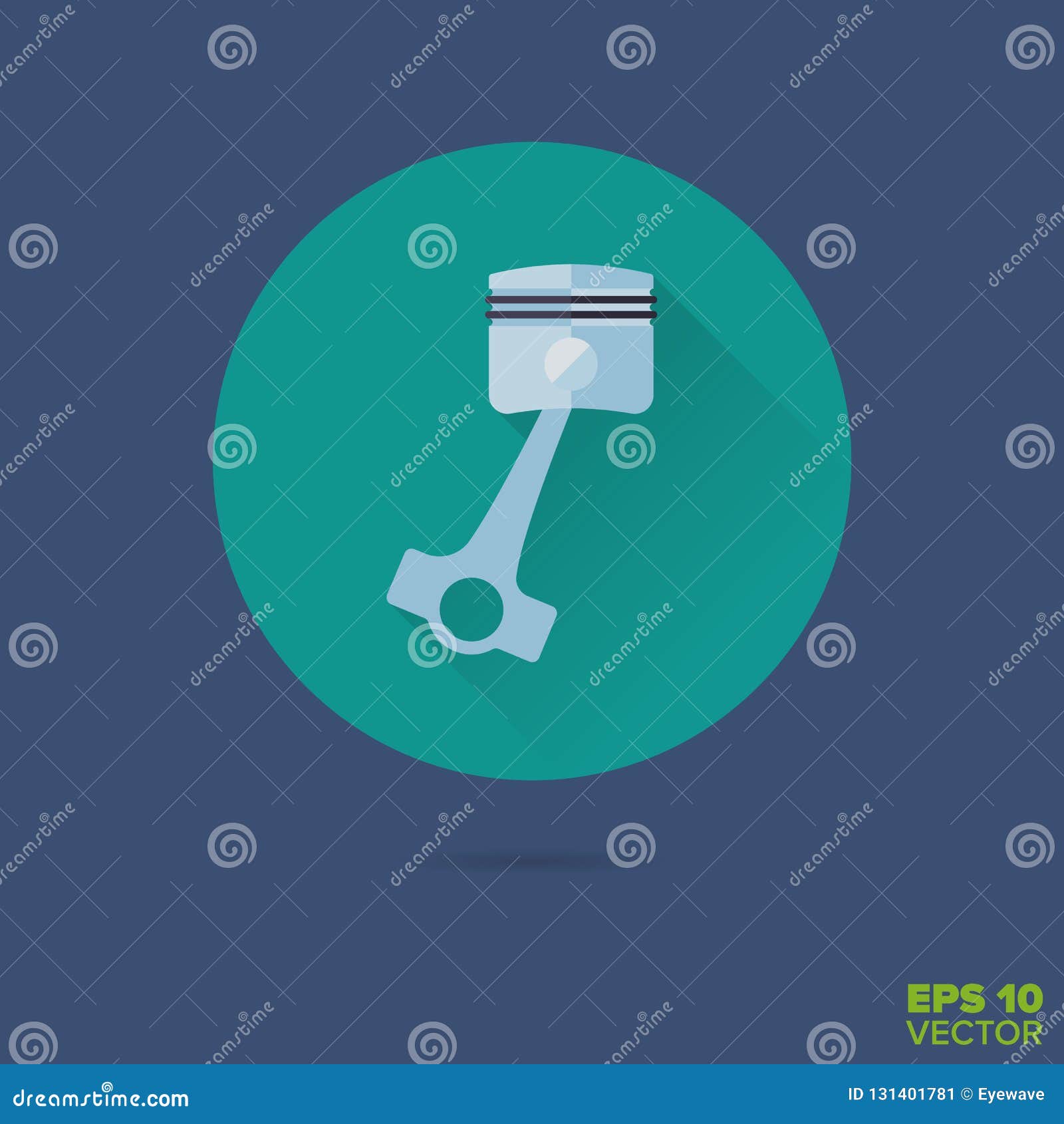 Combustion Engine Piston Flat Design Vector Icon Stock Vector ...