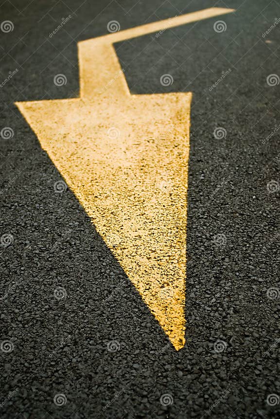 Come arrow in road stock image. Image of yellow, guide - 14993405
