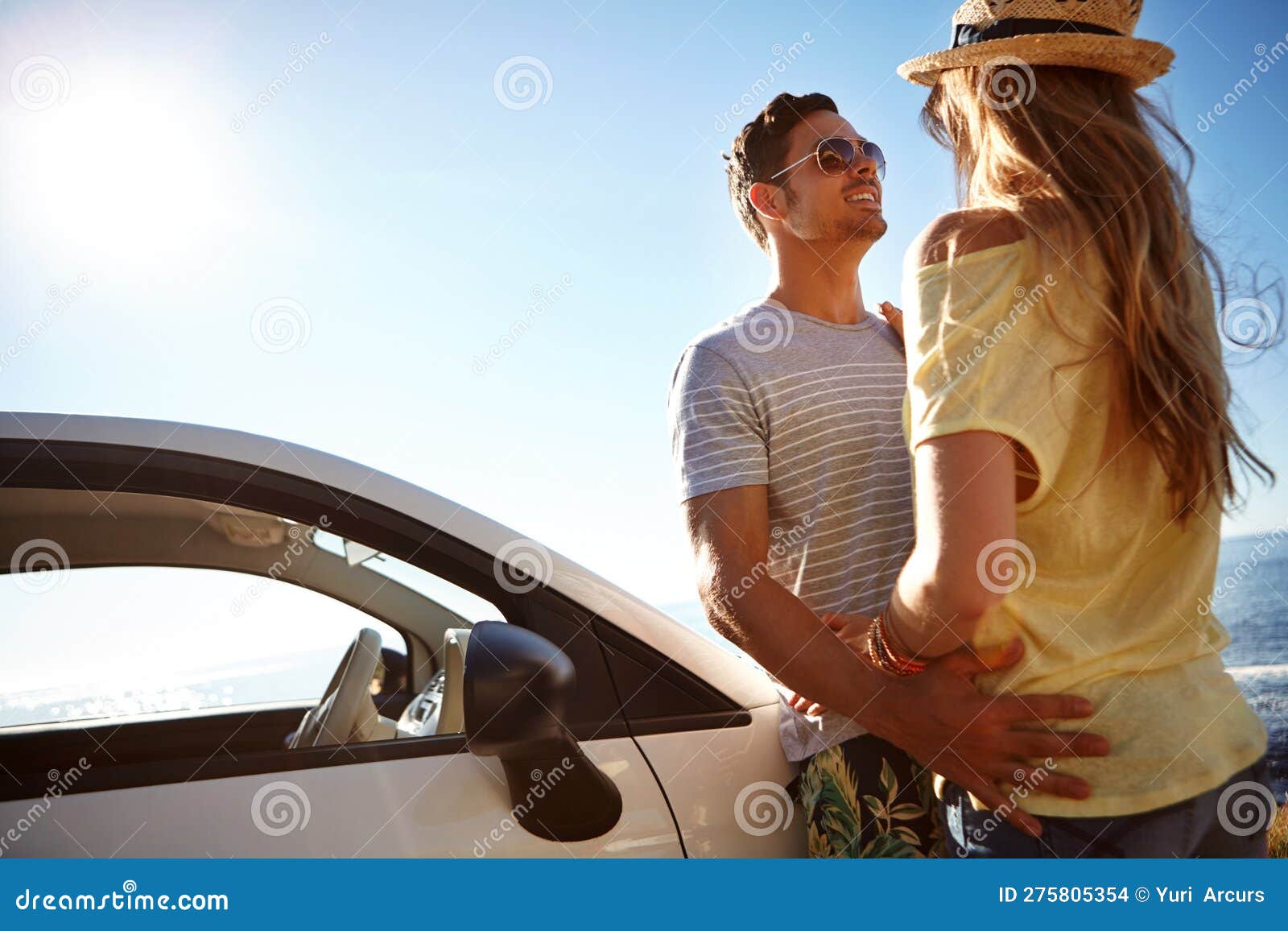 Come Away with Me. an Affectionate Young Couple on a Roadtrip. Stock ...