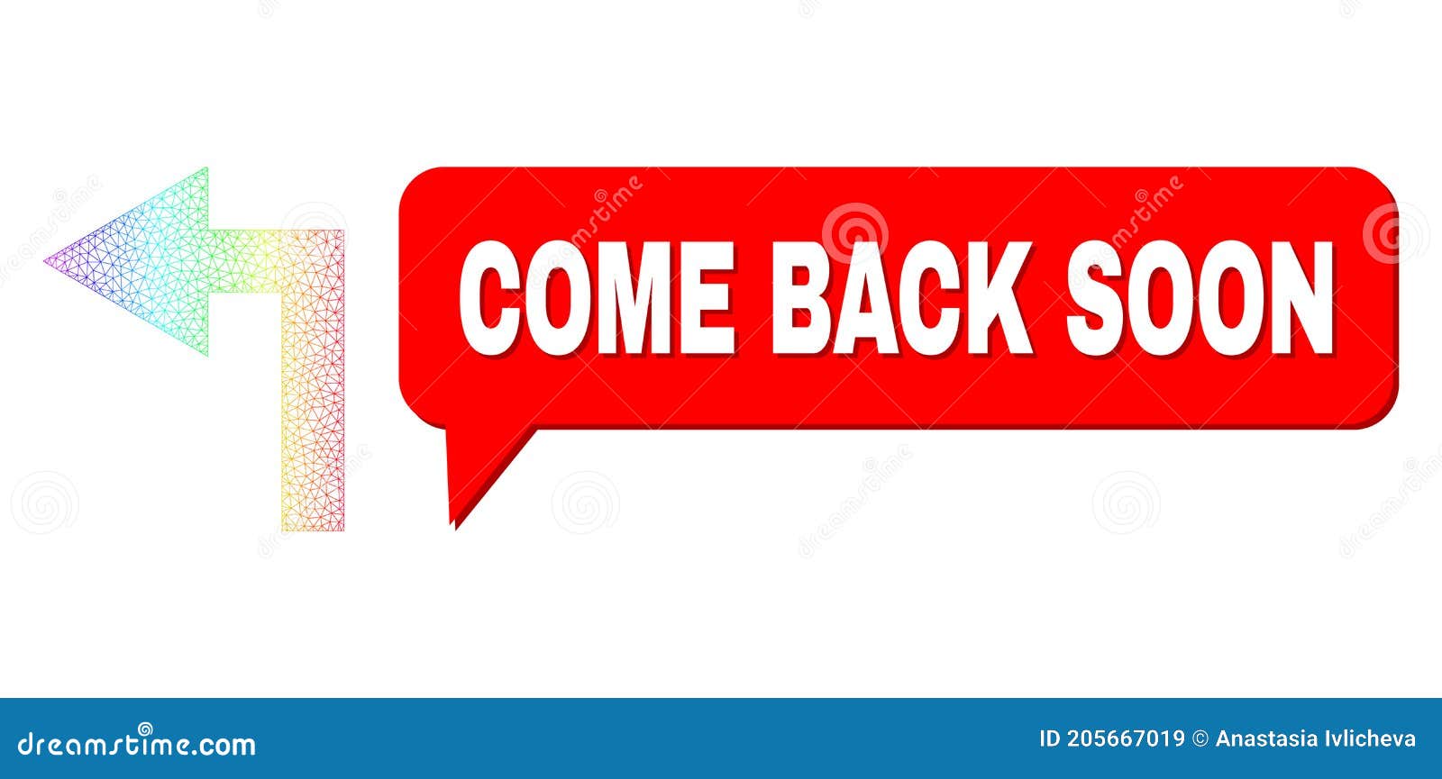 Spectrum Mesh Gradient Turn Left Icon and Come Back Soon Chat Cloud ...