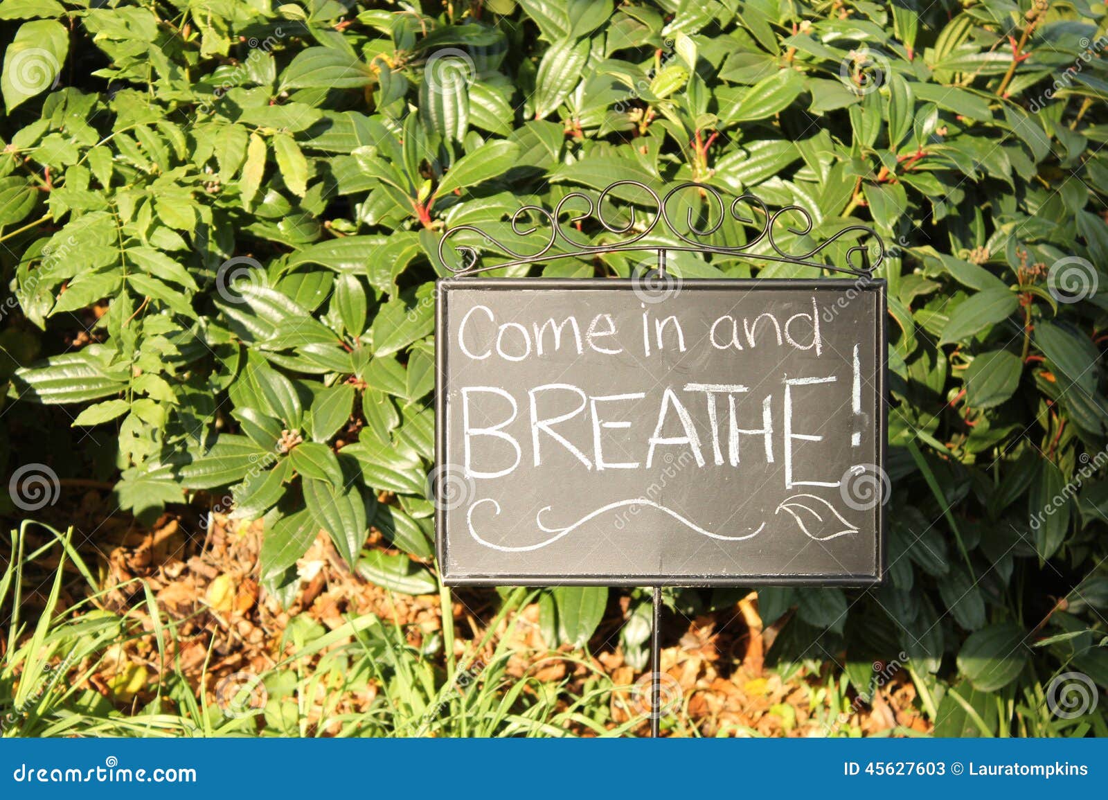 Come in and Breathe Sign stock image. Image of sports - 45627603