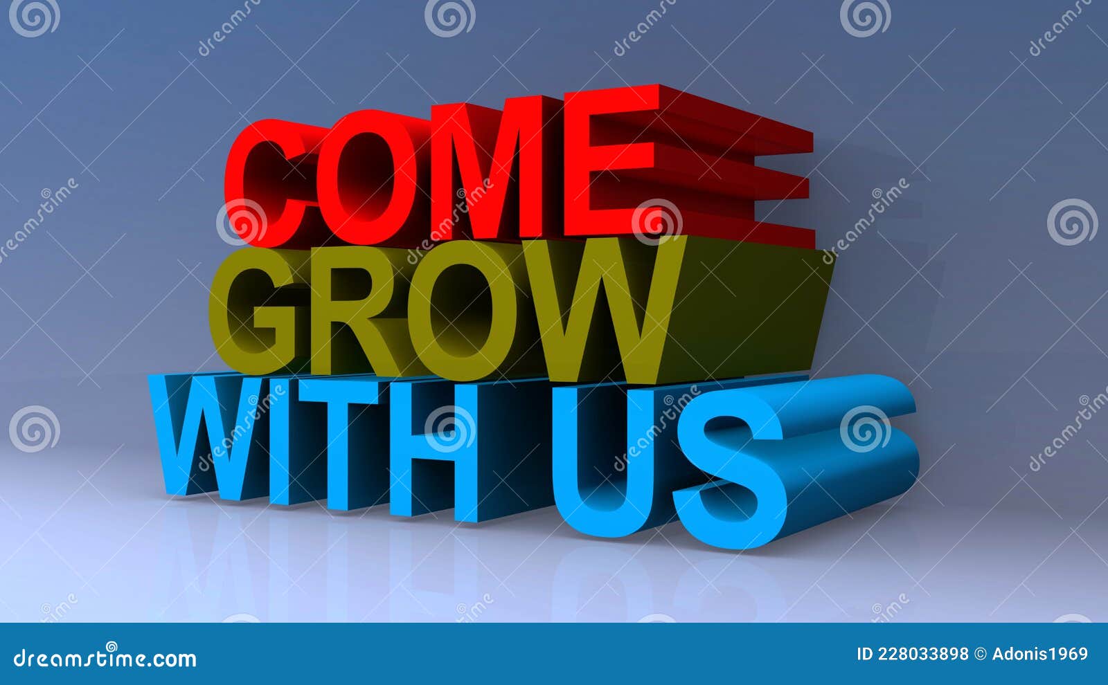 Come grow with us on blue stock illustration. Illustration of header ...