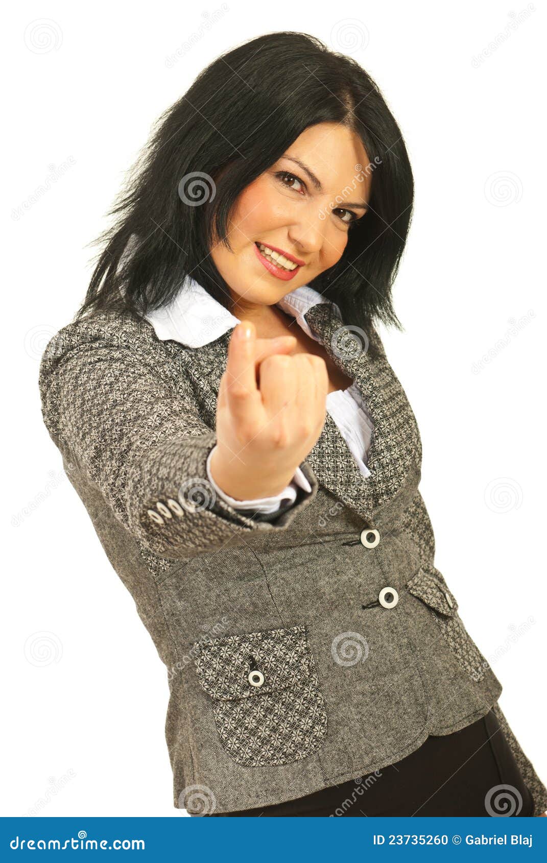 Come here! stock photo. Image of businesswoman, female - 23735260