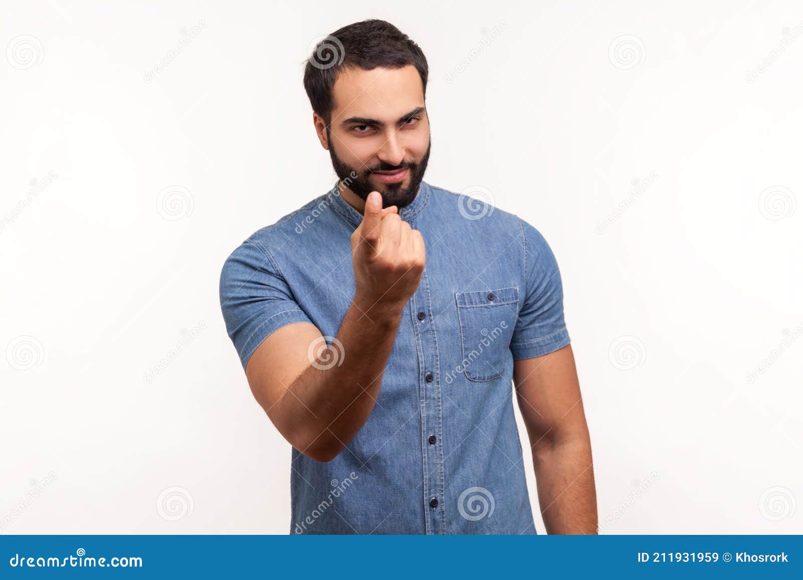 Come Here. Handsome Friendly Man Calling You with Finger, Looking at ...