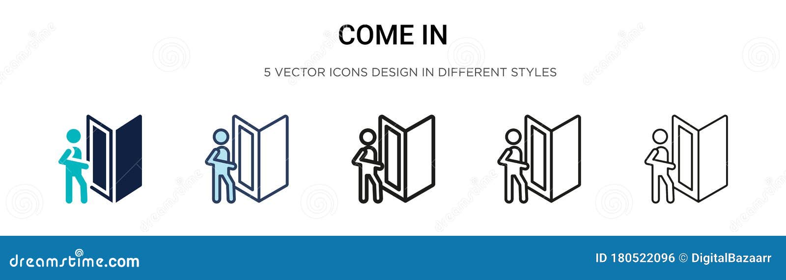 Come in Icon in Filled, Thin Line, Outline and Stroke Style. Vector ...