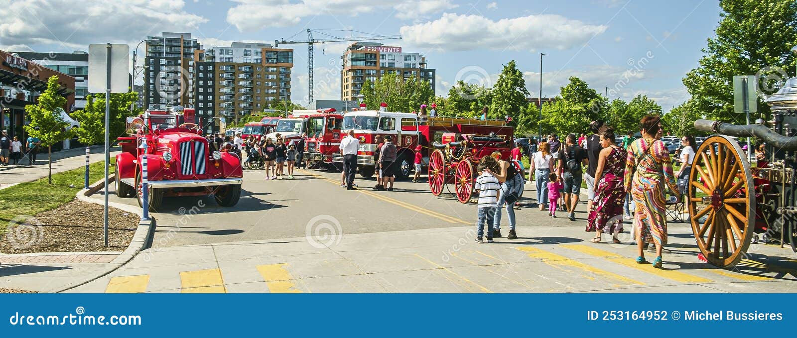 The Great Laval Firefighters Festival with Firetruck and People ...
