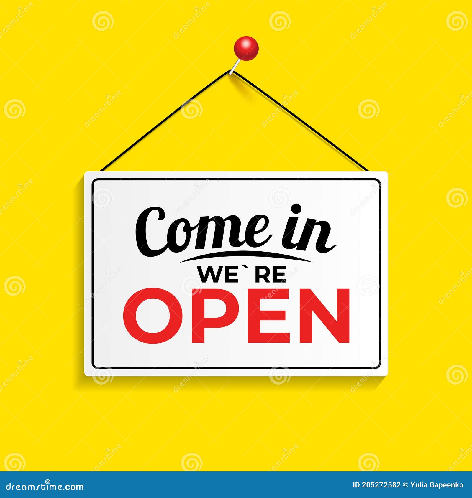 Come in we are Open Icon Sign Vector Illustration Stock Illustration ...