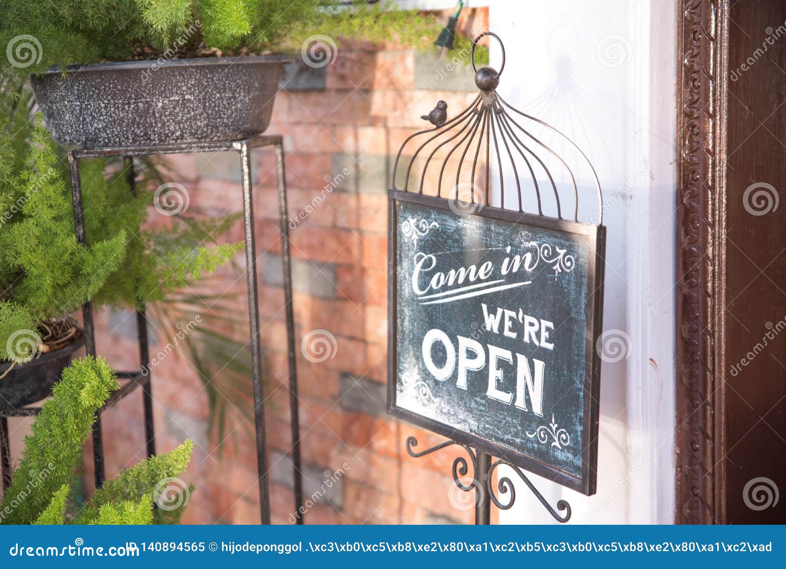 Come in we are Open Signage Stock Image - Image of handwritten ...