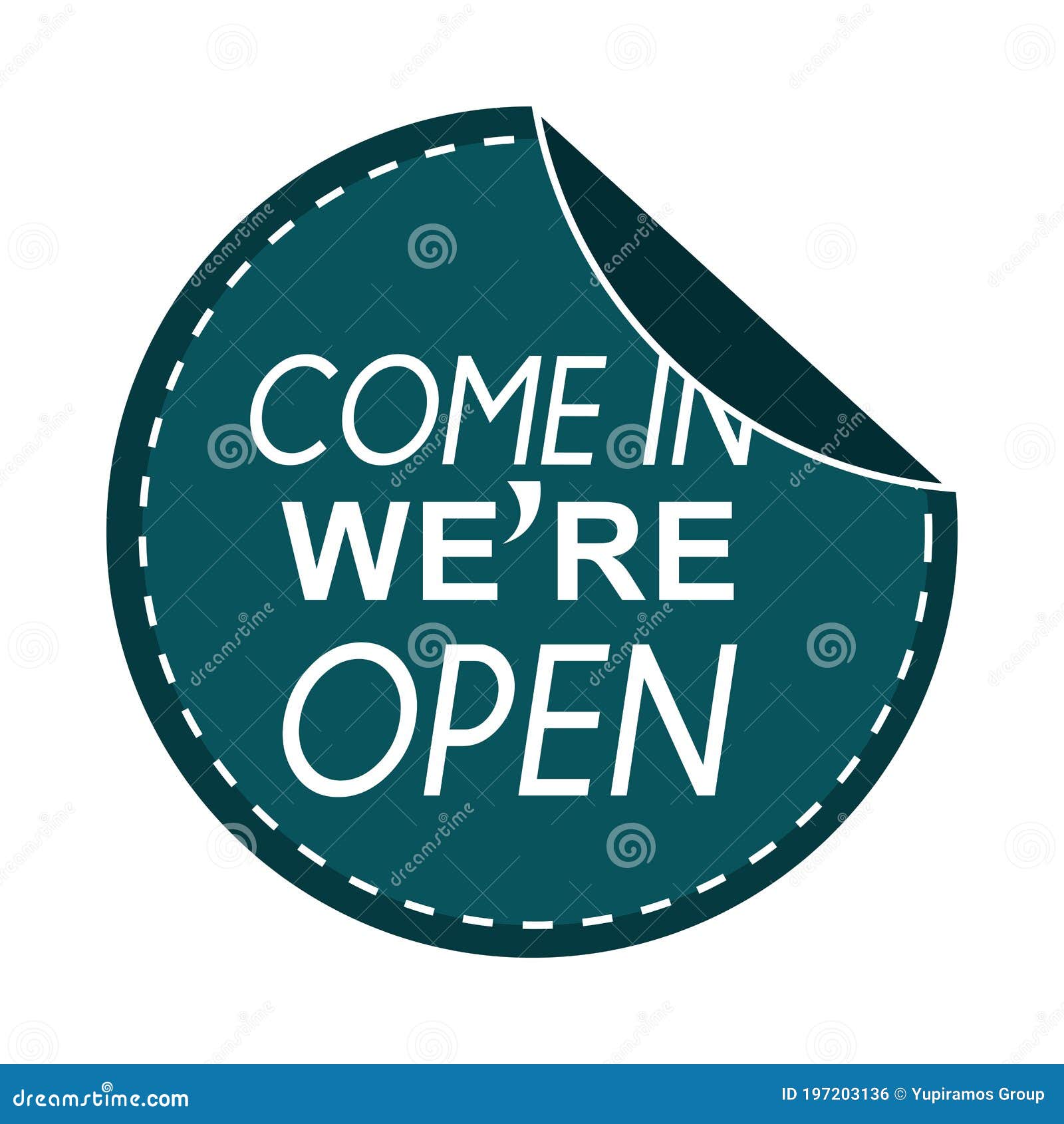 Now Open Sticker. Now Open Square Isolated Sign. Cartoon Vector ...