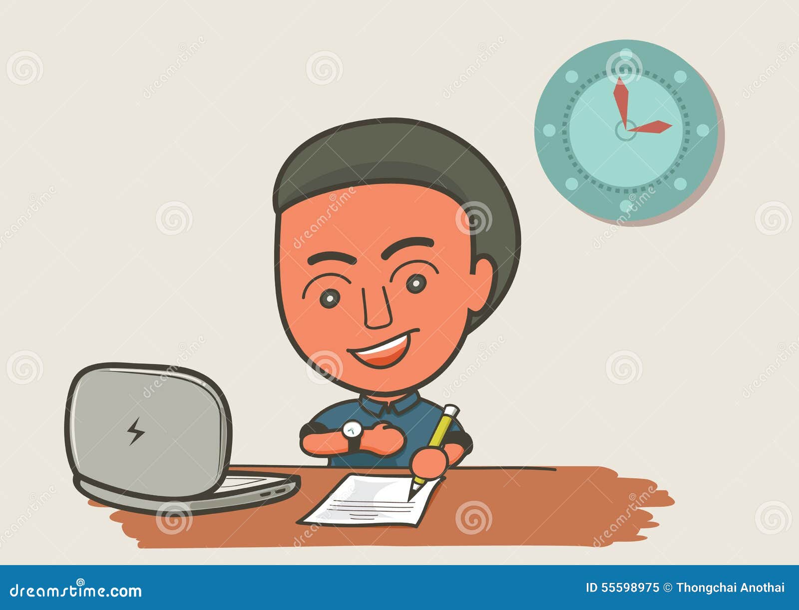 Come to work on time stock vector. Illustration of business - 55598975