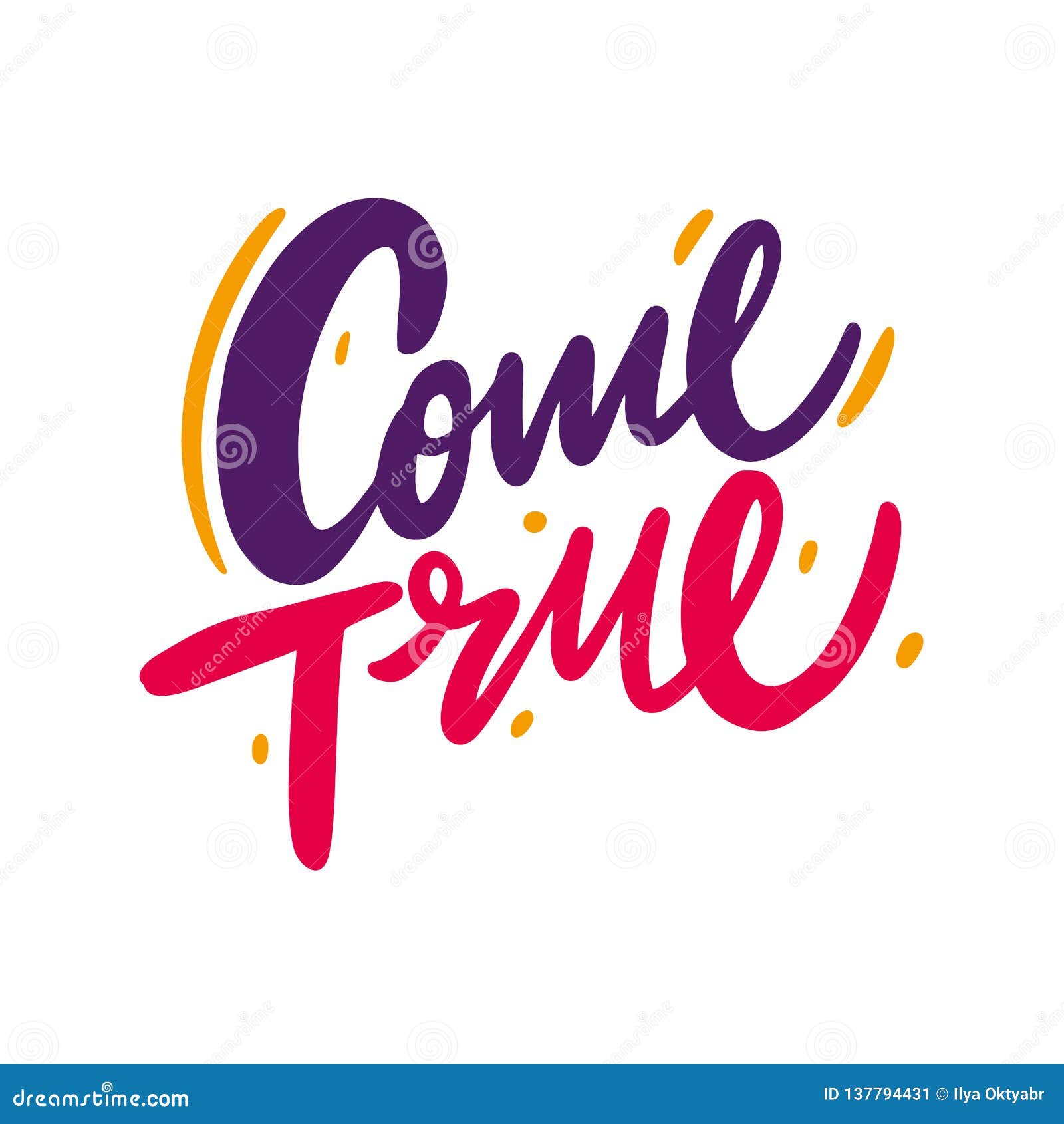 Sad But True Hand Drawn Black And Blue Lettering On White Background ...