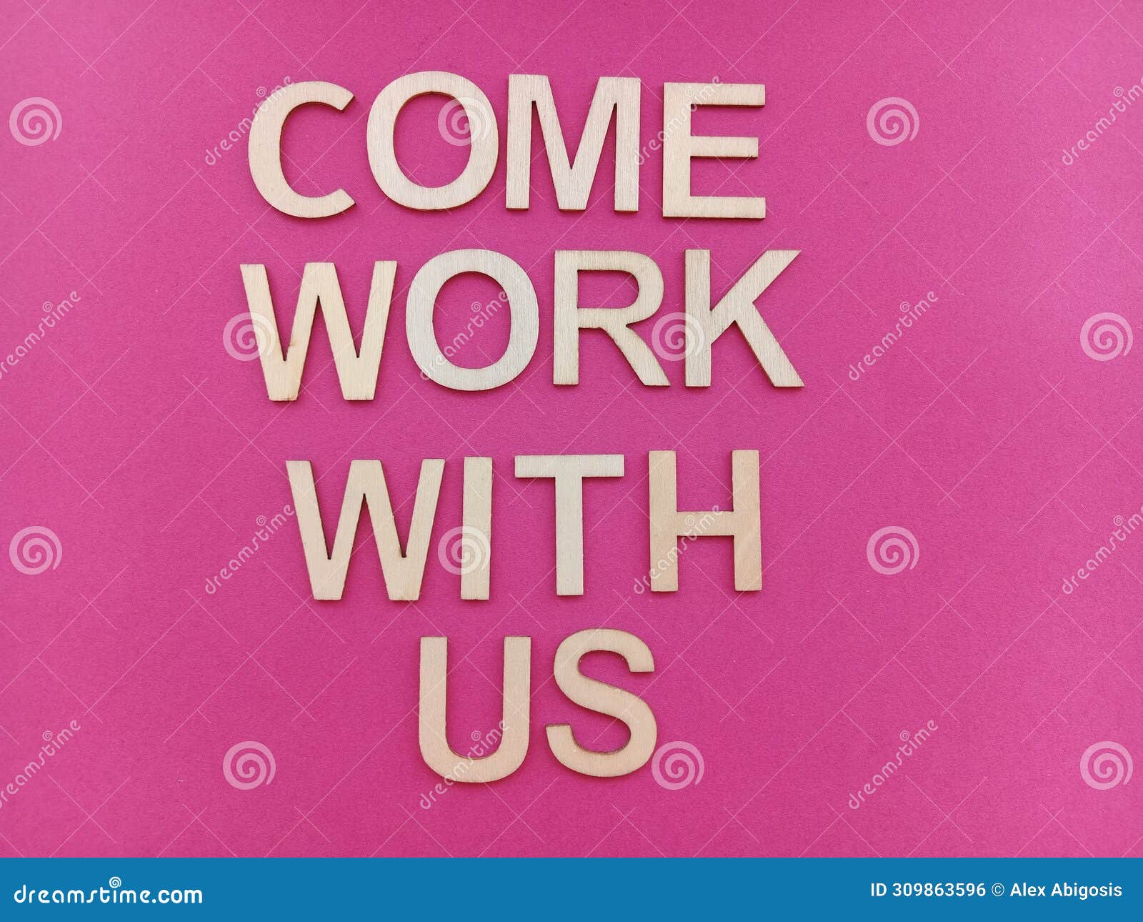 Come work with us sign stock photo. Image of hiring - 309863596