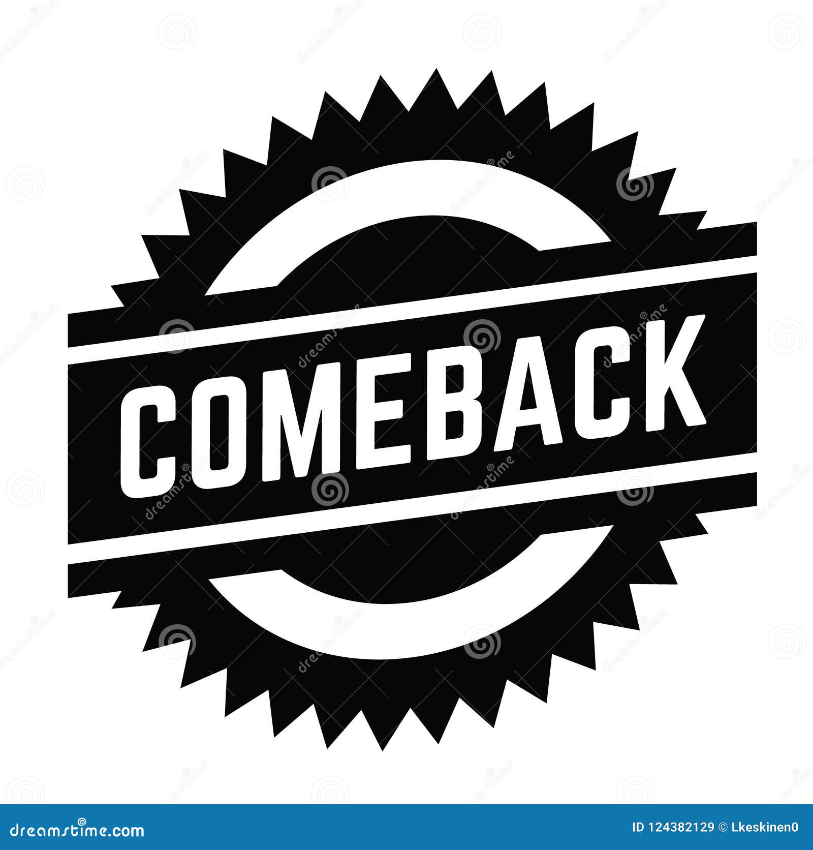 Comeback stamp on white stock vector. Illustration of short - 124382129