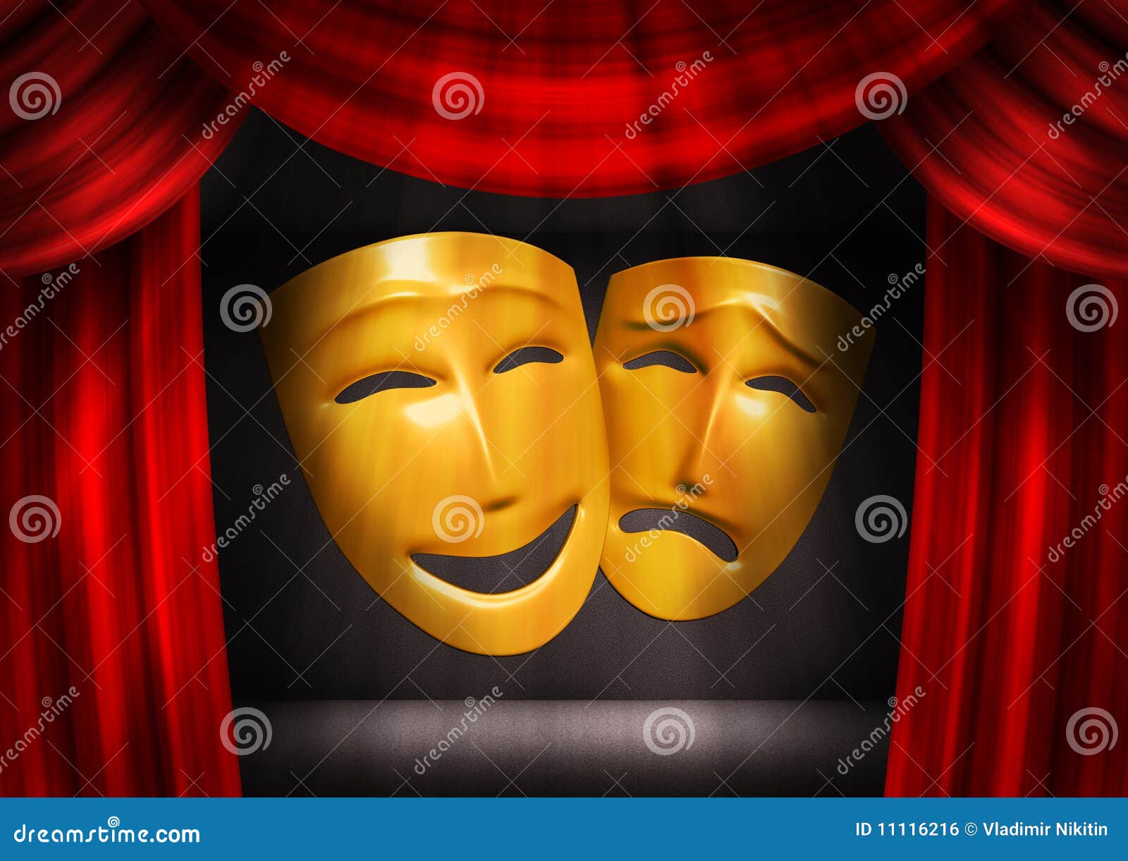 Comedia y tragedia stock de ilustración. Ilustración de frente - 11116216