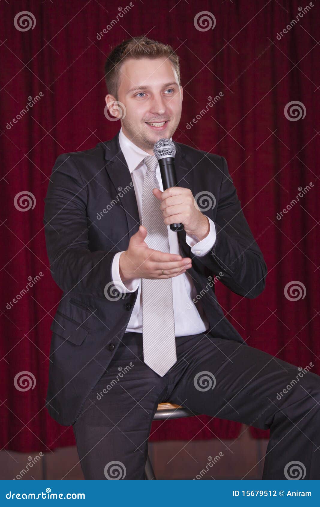 Comedian Talking with Audiences Stock Photo - Image of showman, actor ...
