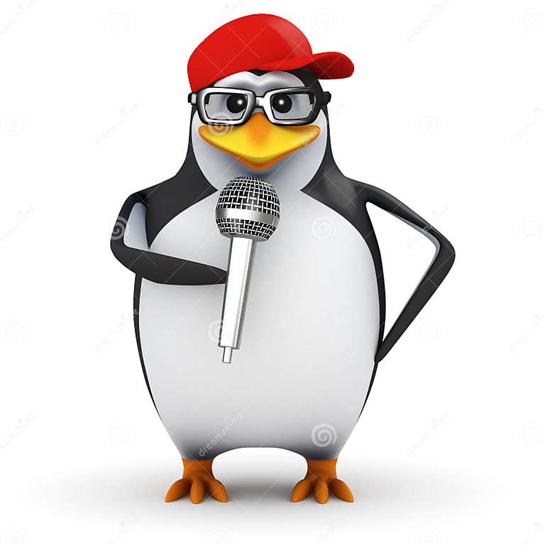 Comediante do pinguim 3d ilustração stock. Ilustração de animal - 38731517